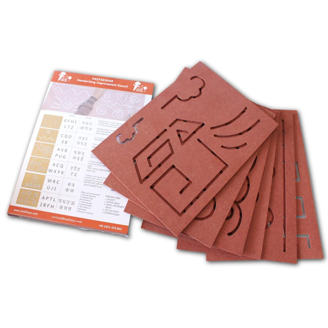 Taali Hastakshar Handwriting Improvement Stencils Set of 6 Premium ...