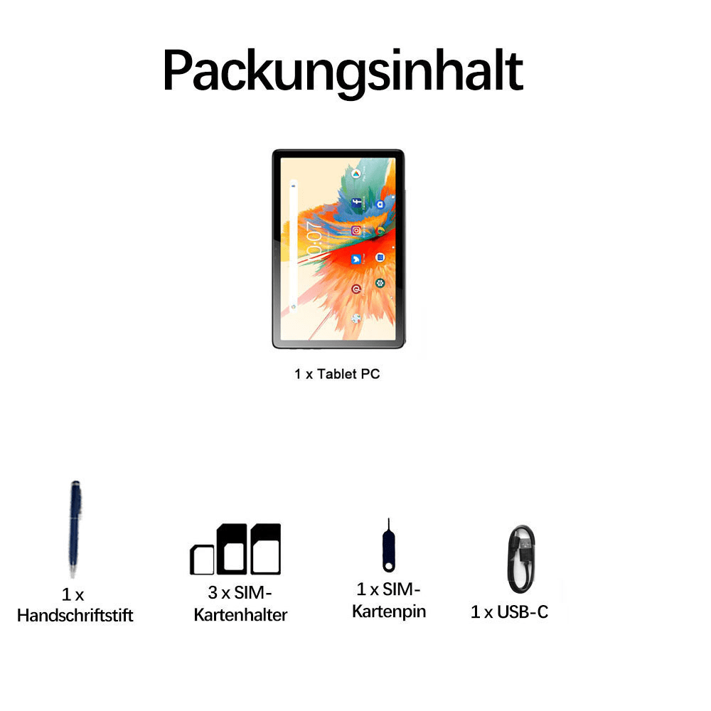 Tab 10.1 In Android 14 Tablet PC 16GB+256GB 5G WiFi+Dual SIM Dual ...