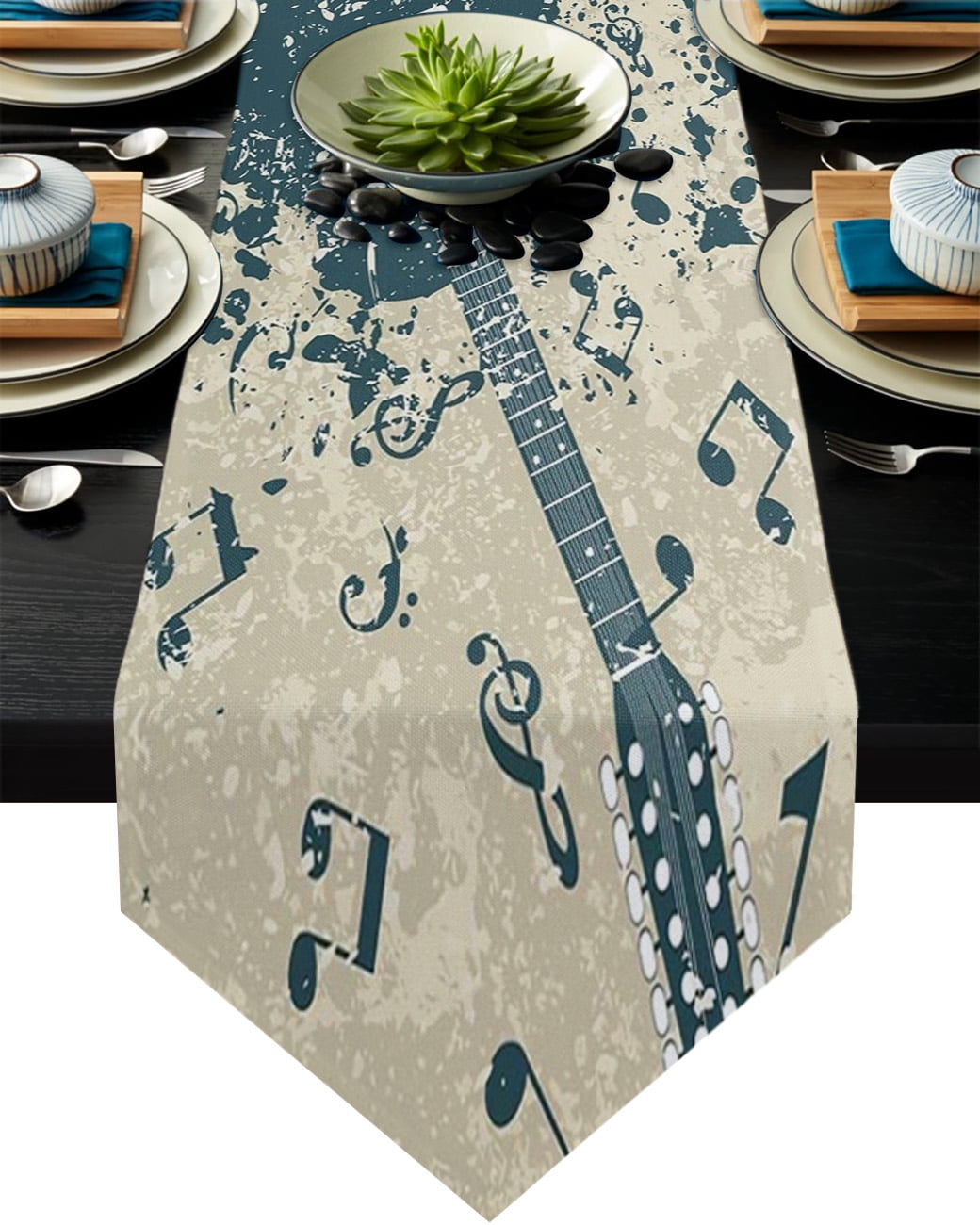 Tab Music Note Black White Table Runner Wedding ration Table Cover For ...