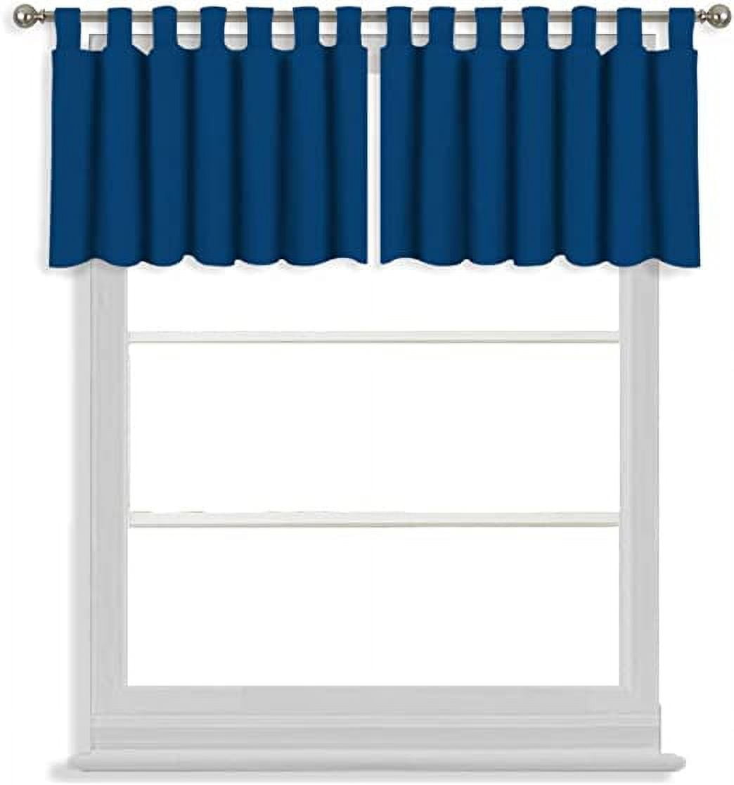 Tab Top Blackout Valance Curtains Panel Drapes Navy Blue 40 Wide by 14 Long - 1 Panel - Walmart.com