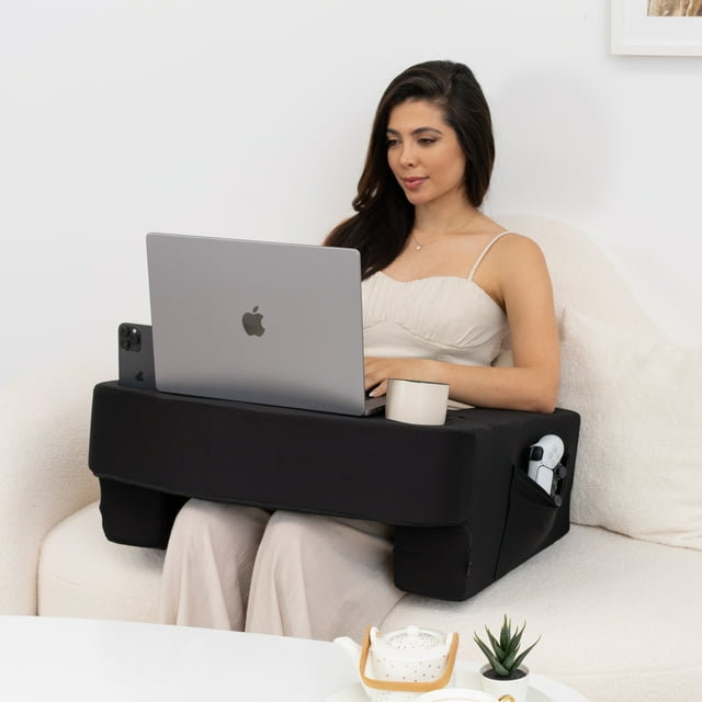 TabCouchCaddy Reading Pillow for Gaming – Lap Desk with Cup & Phone ...