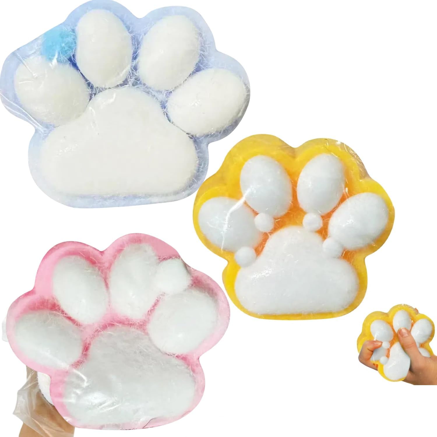 Taba Squeeze Toys Handmade Cat Paw Squeeze, 4 Inches Big FuFu Squeeze ...