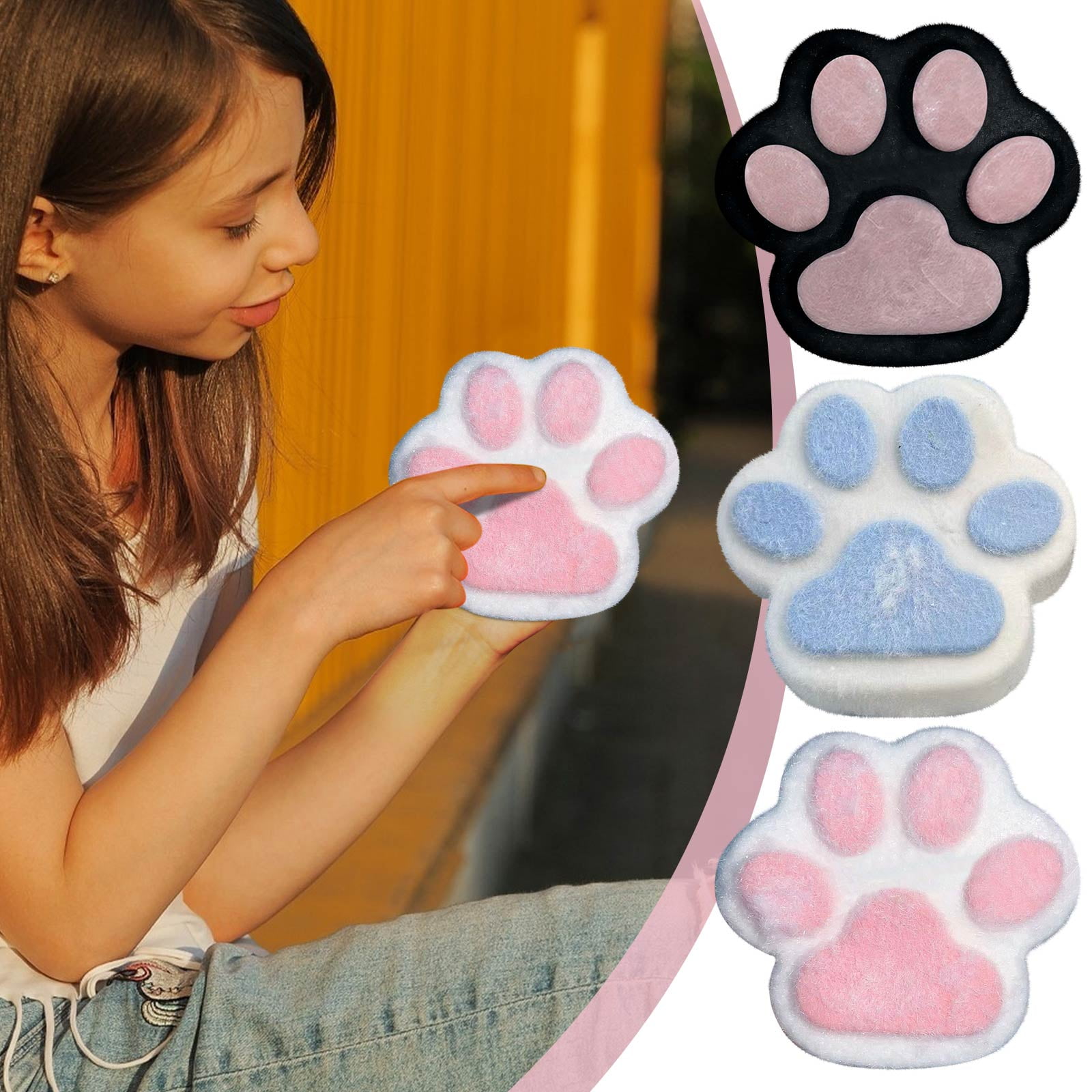 Taba Squishy Big Cat Paw Silicone Squeeze Toys for Stress Relief，5 Inch ...