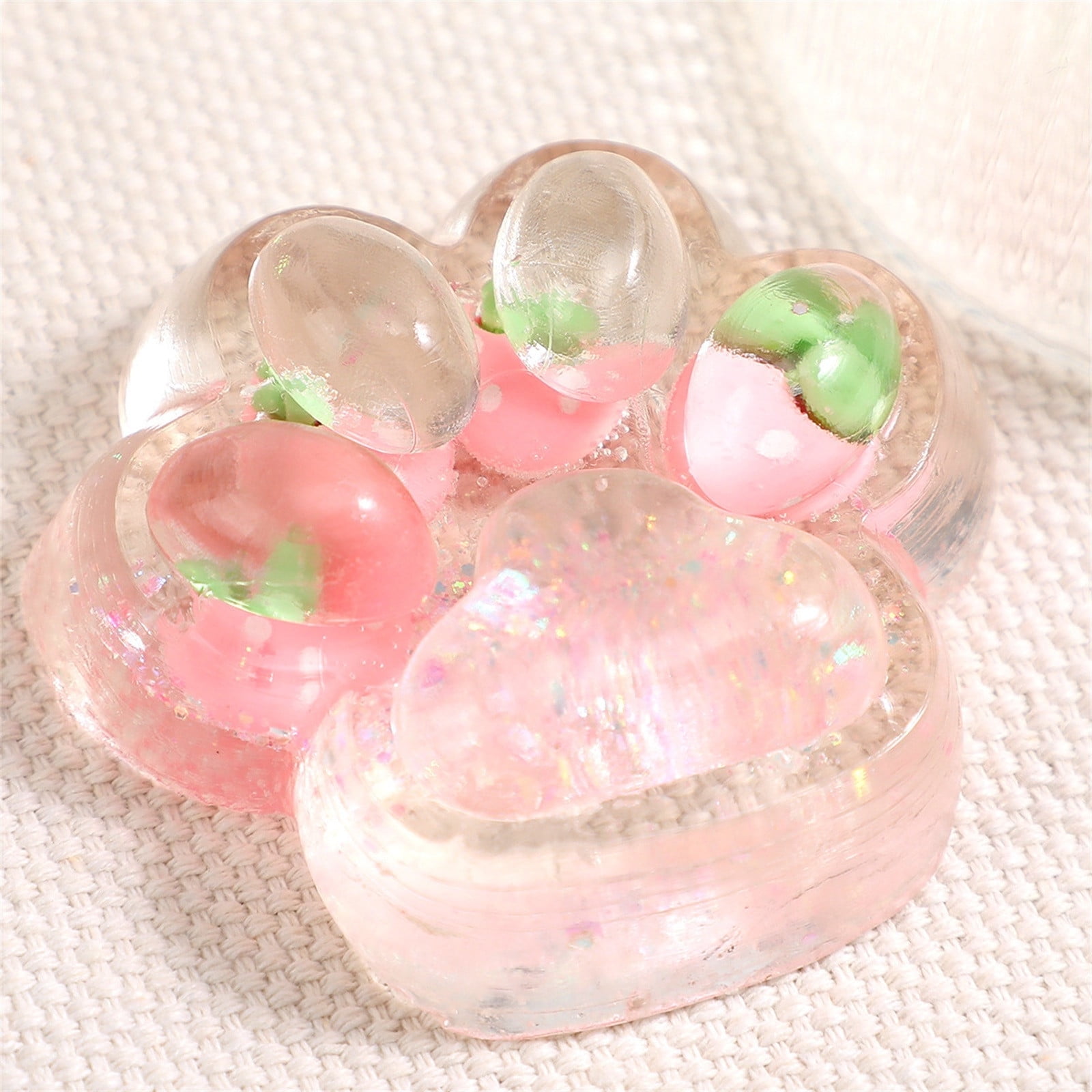 Taba Squishy Cat Paw Squishies Toys with Transparent Base for Stress ...