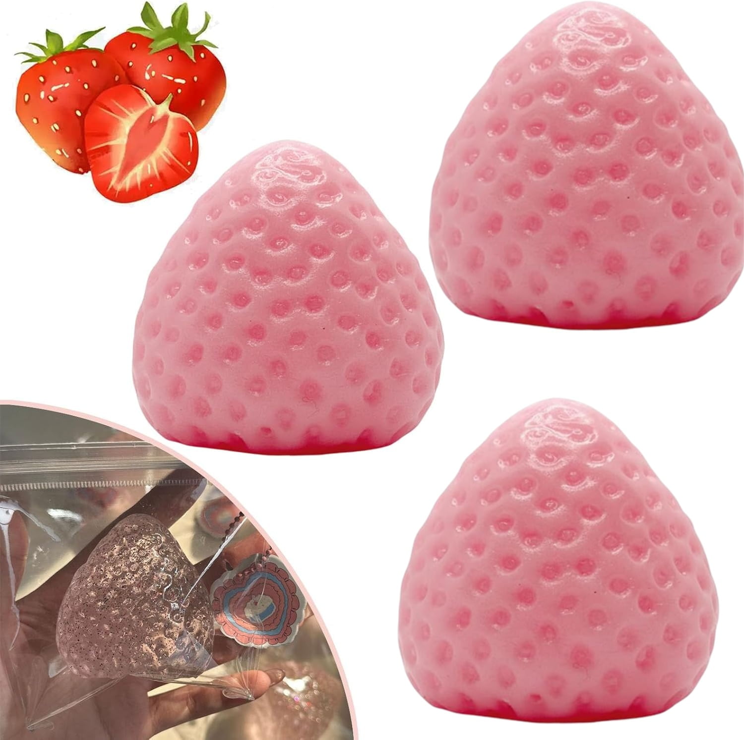 Taba Squishy Strawberry Toys,Cute Strawberry Squeeze Toys, Strawberry ...