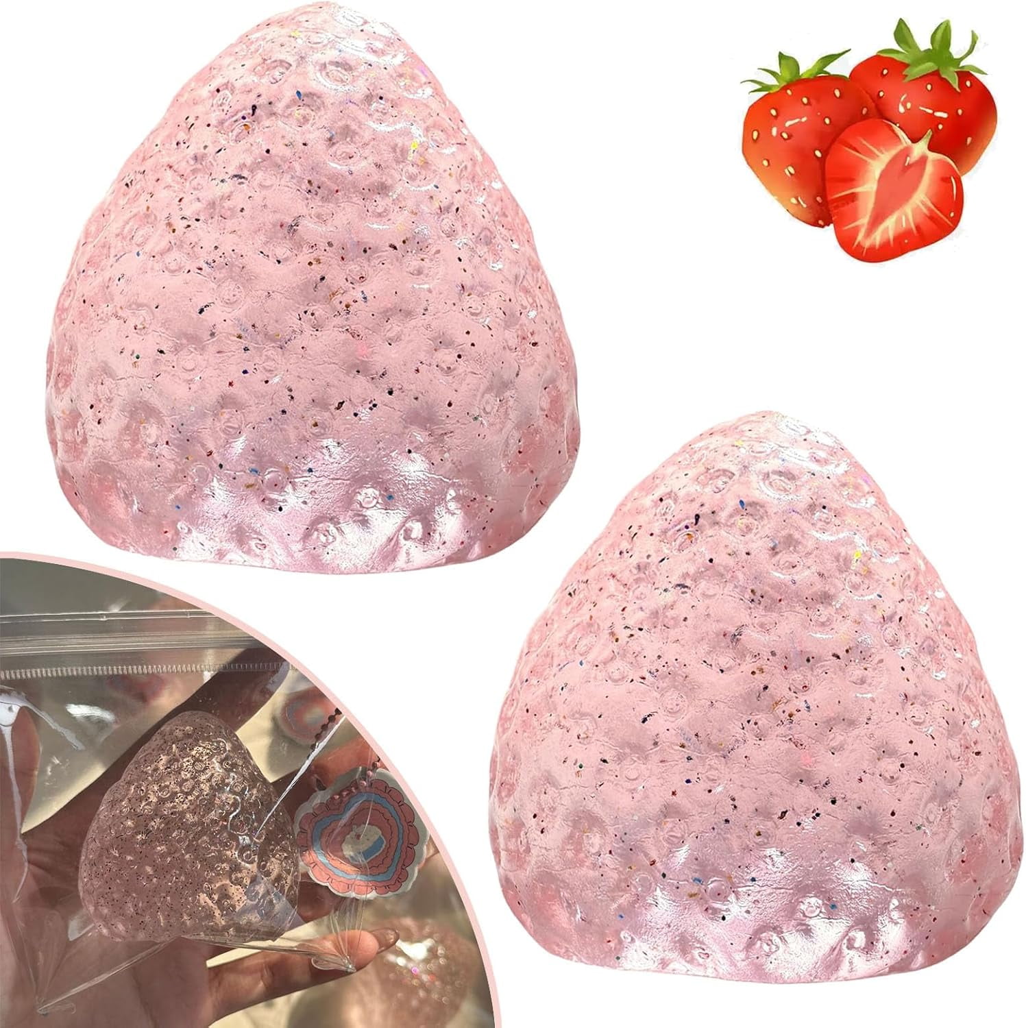 Taba Squishy Strawberry Toys,Cute Strawberry Squeeze Toys, Strawberry ...