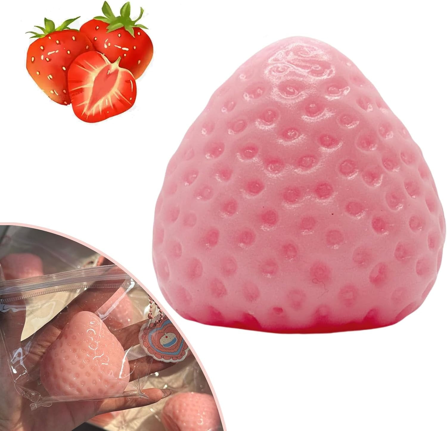 Taba Squishy Strawberry Toys,Cute Strawberry Squeeze Toys, Strawberry ...