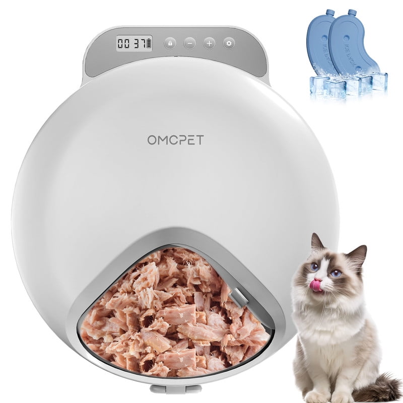 Tabacir Automatic Cat Feeder Wet Food with 2 Ice Packs, Cordless Wet ...