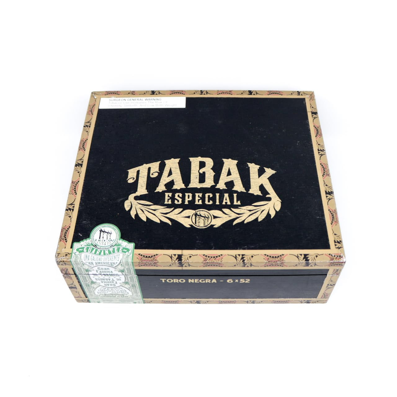 Tabak Especial Toro Negra Empty Wood Cigar Box 9.25" x 8" x 3 ...