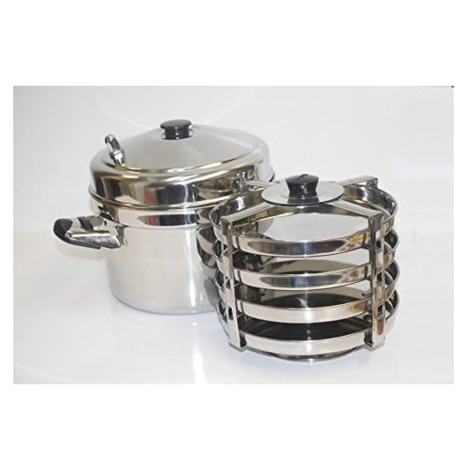 Tabakh 4-Plate Stainless Steel Dhokla Stand with Cooker, Large, Silver ...