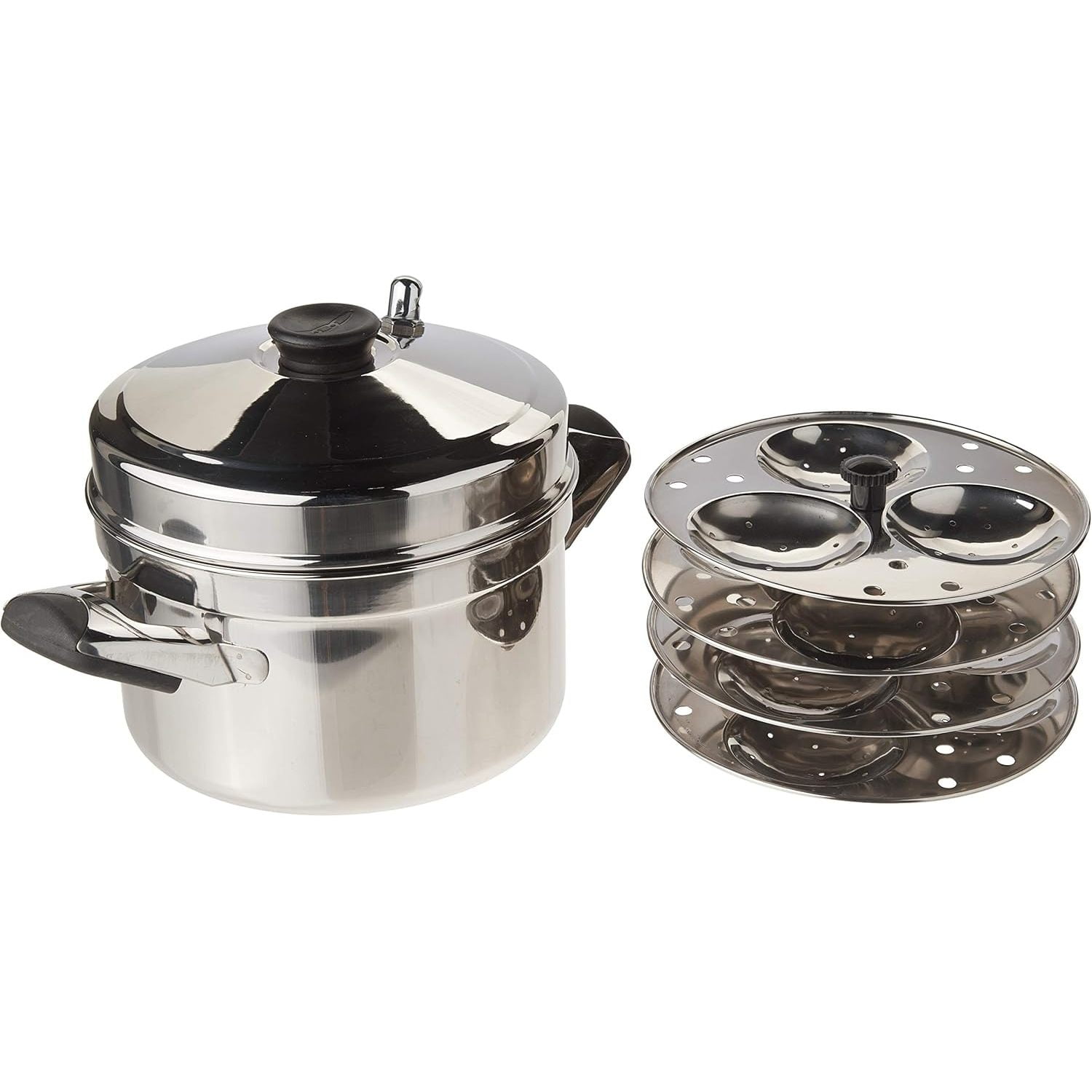 Tabakh HIC-204 4-Rack Stainless Steel Idli Cooker w/ Hawkins Type Stand ...