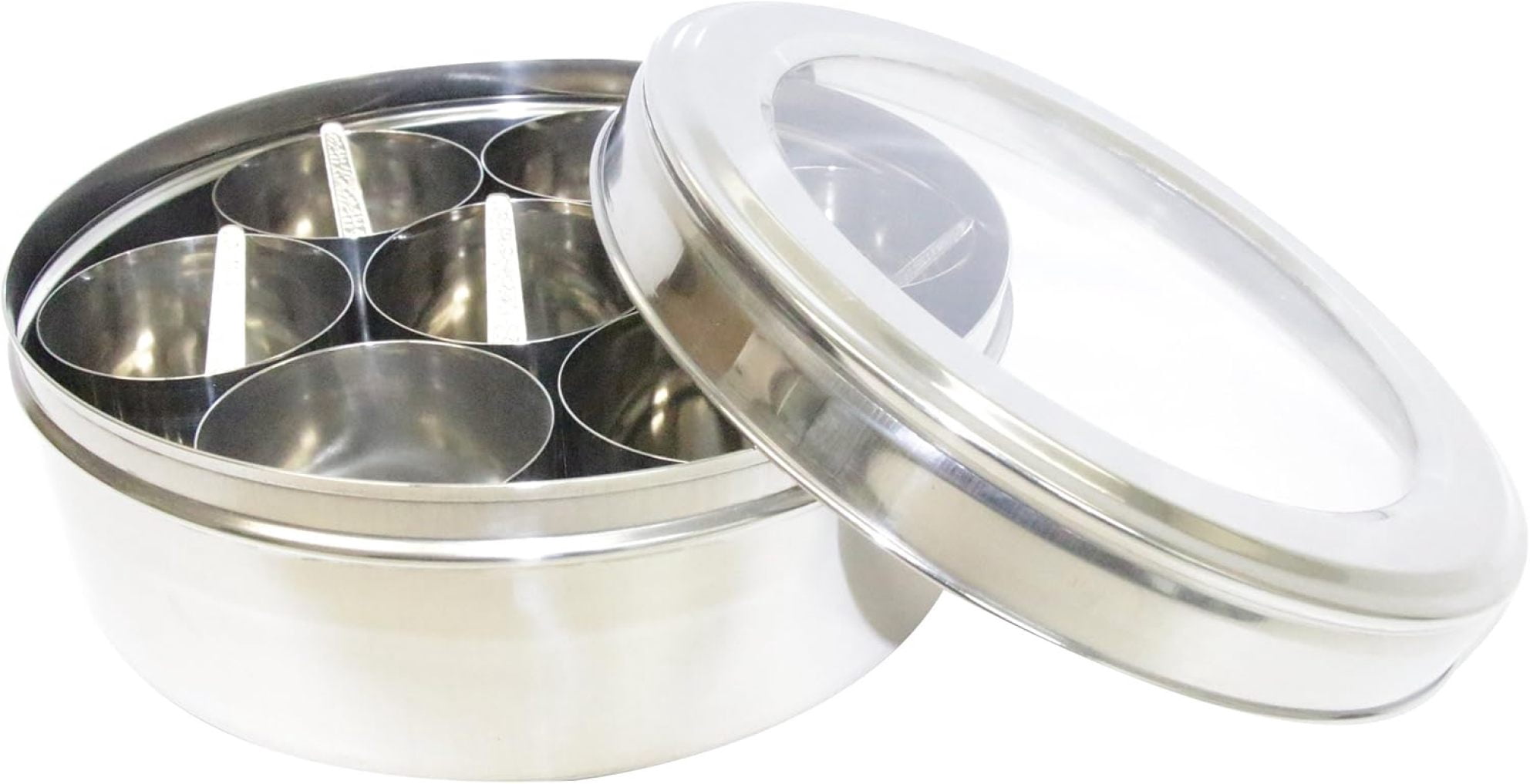 Tabakh Stainless Steel Masala Dabba/Spice Container Box with 7 Spoons ...