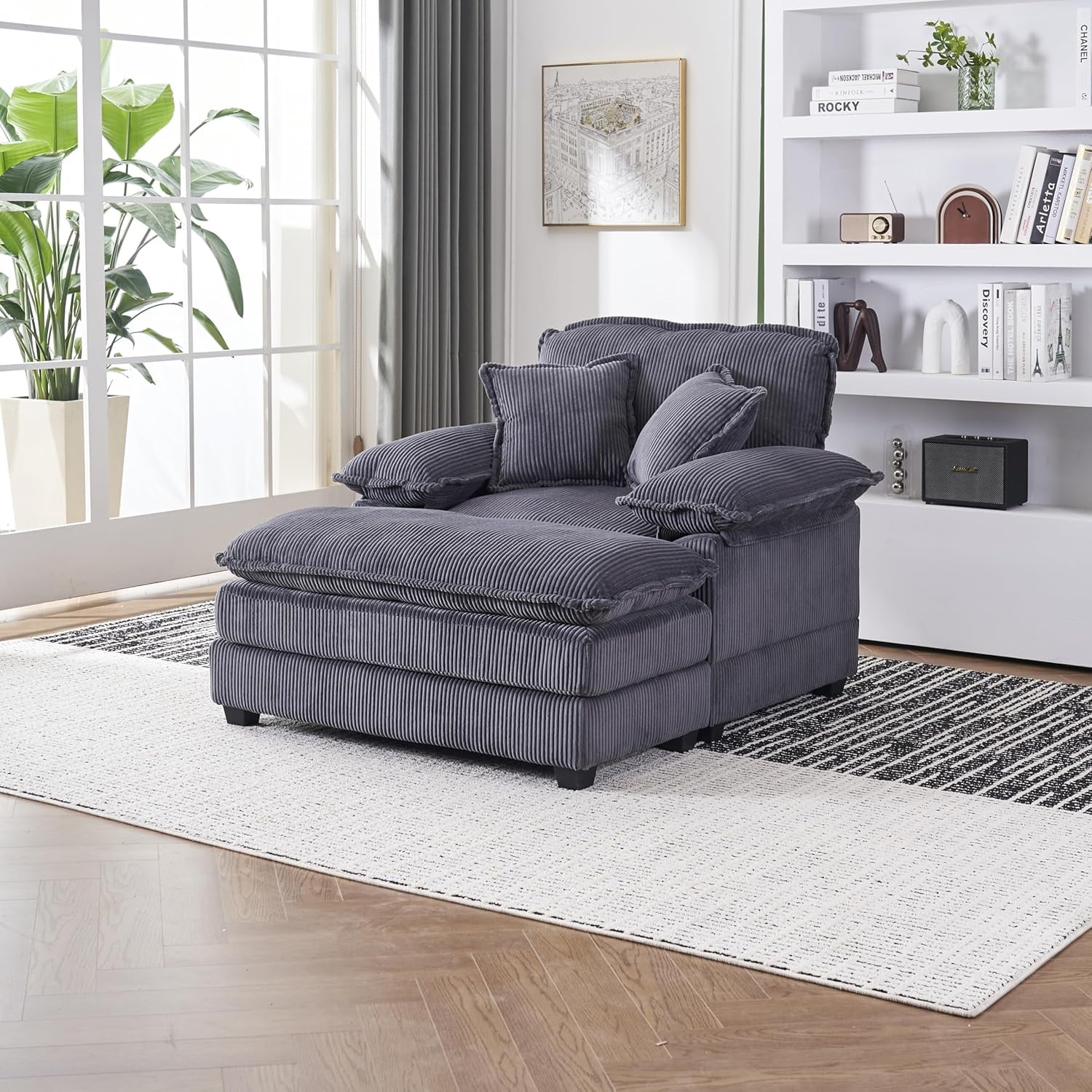 Tabaray 56.3" Convertible Sectional Sofa w Extra Deep Seats, Modern ...