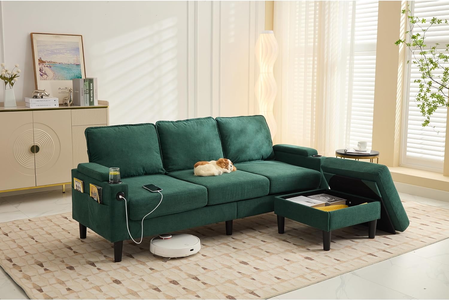 Tabaray 78" Modern L Shaped Couch, Sectional Couch with Storage ...