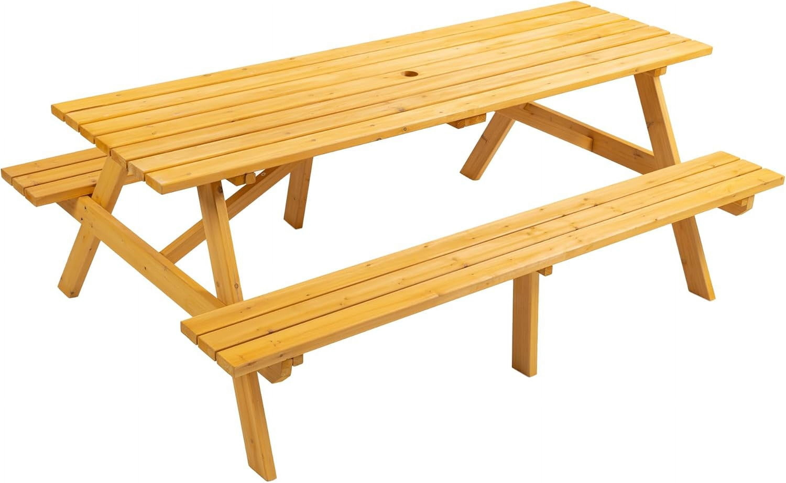 Tabaray 8 Person Wooden Picnic Table, Outdoor Camping Dining Table with ...