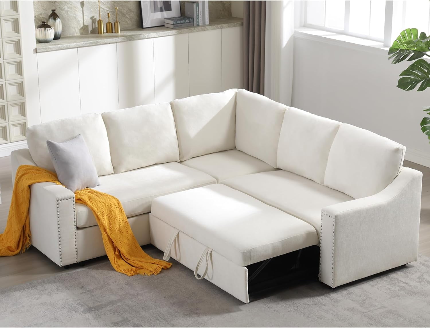 Tabaray 81.5'' Modular Sectional Sleeper Sofa with Pull Out Bed, L ...