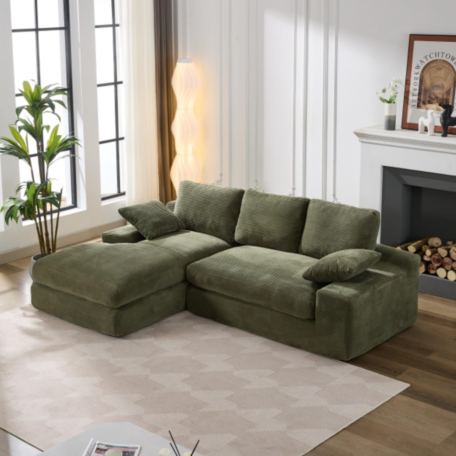 Tabaray 99" Modular Sectional Sofa, Minimalist L Shaped Cloud Couch w ...