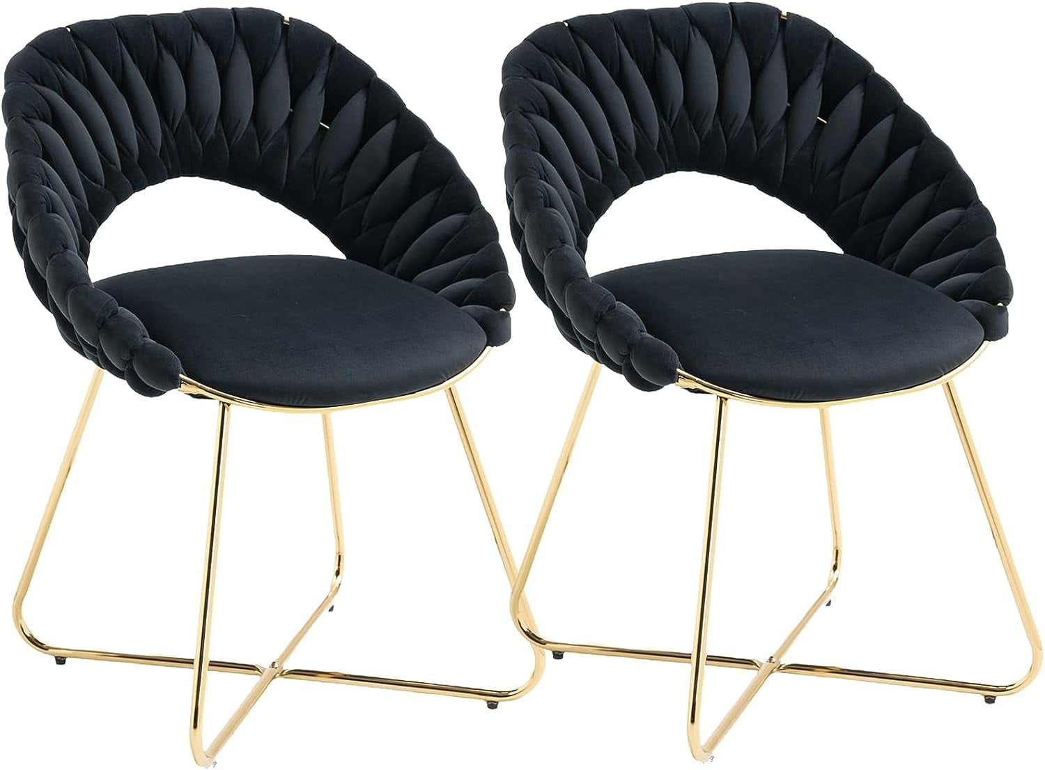 Tabaray Cute Accent Chair Set of 2, Mid-Century Modern Vanity Chair ...
