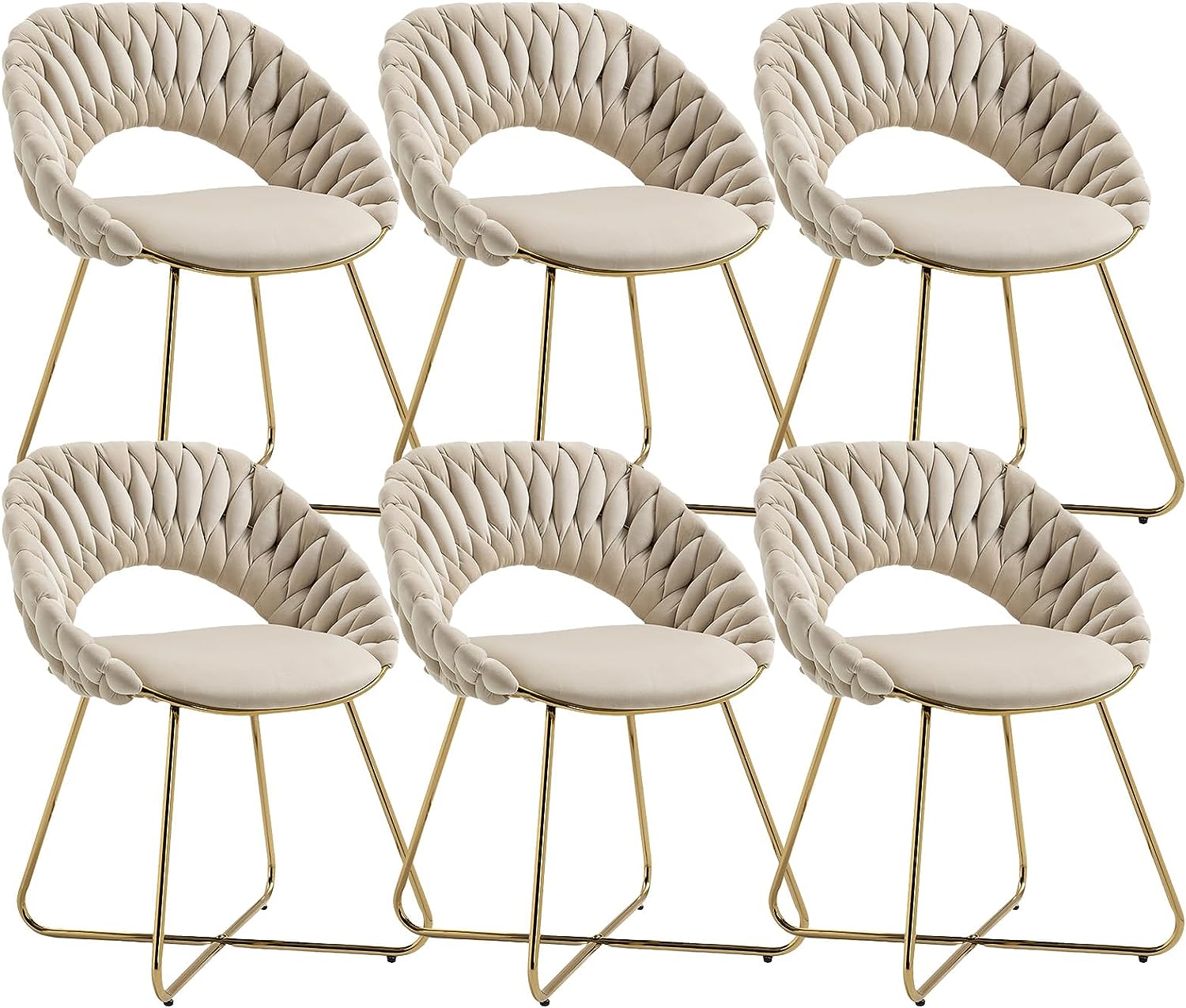 Tabaray Dinning Chairs Set of 6, Mid-Century Modern Vanity Chair ...