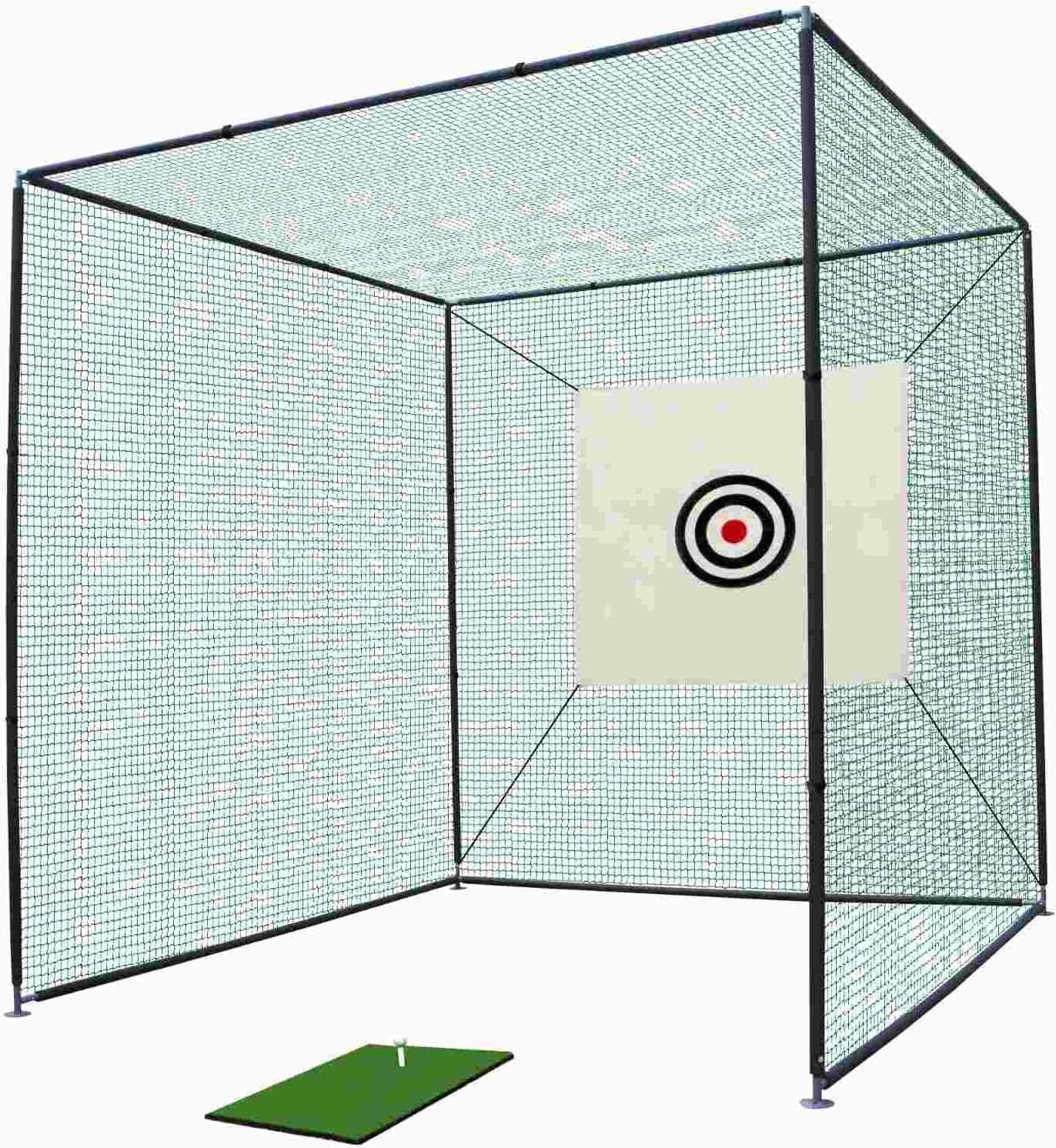 Tabaray Golf Hitting Cage, 10x10x10ft Heavy Duty Golf Practice Net Cage ...