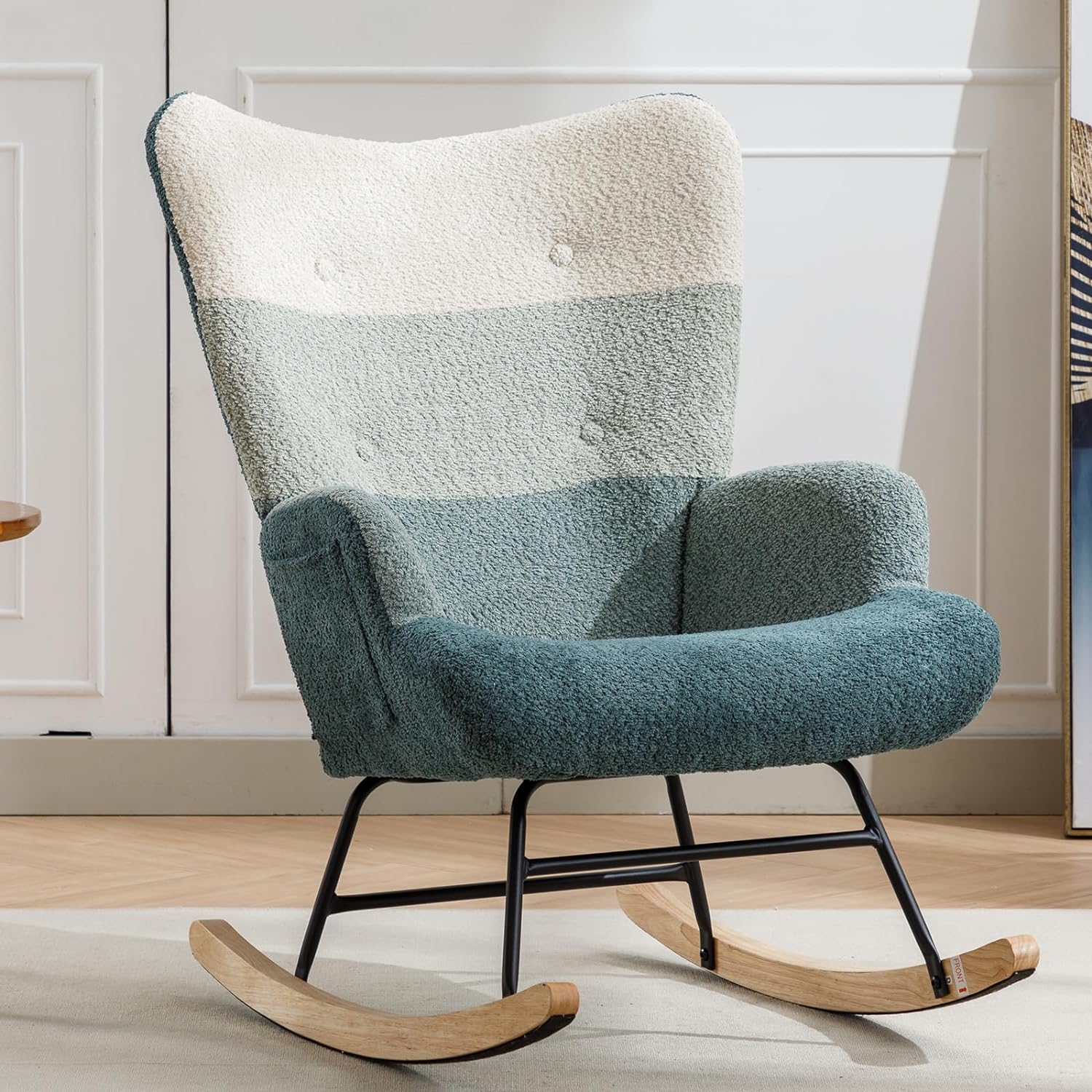 Tabaray Kids Rocking Chair Nursery, Modern Patchwork Rocking Armchair ...