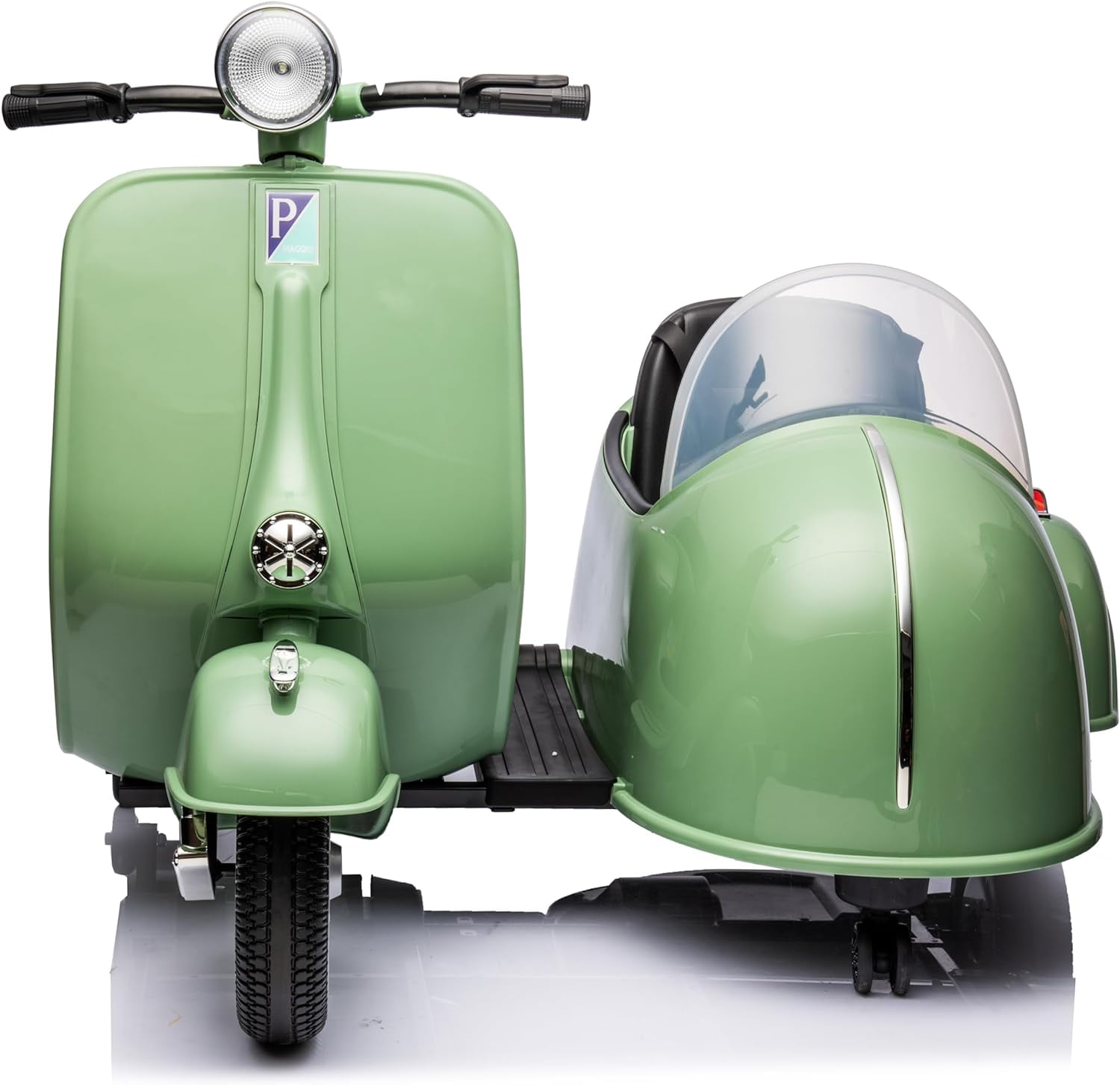 Tabaray Licensed Vespa Electric Ride-On Motorcycle with Sidecar-12V/6V ...