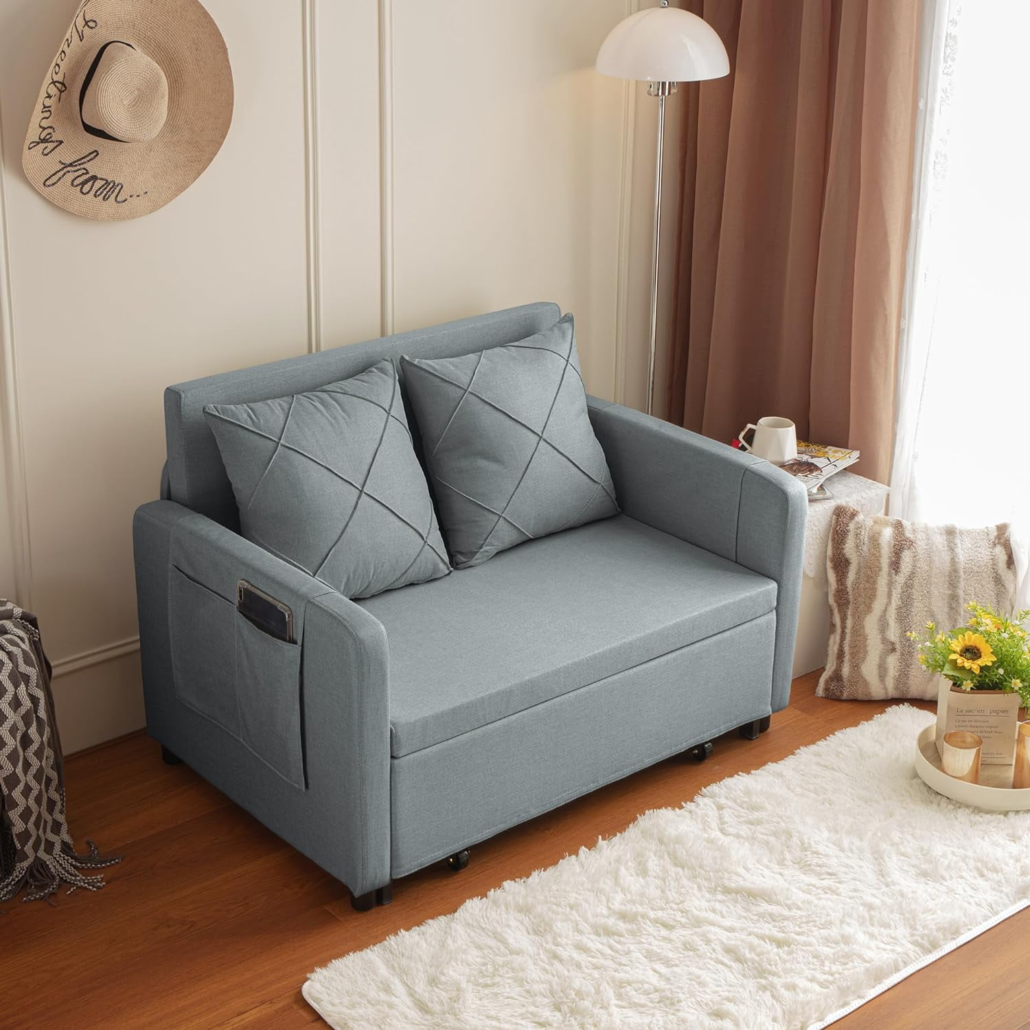Tabaray Loveseat Sofa Bed Pull Out Sleeper Couch Pullout Bed Modern ...