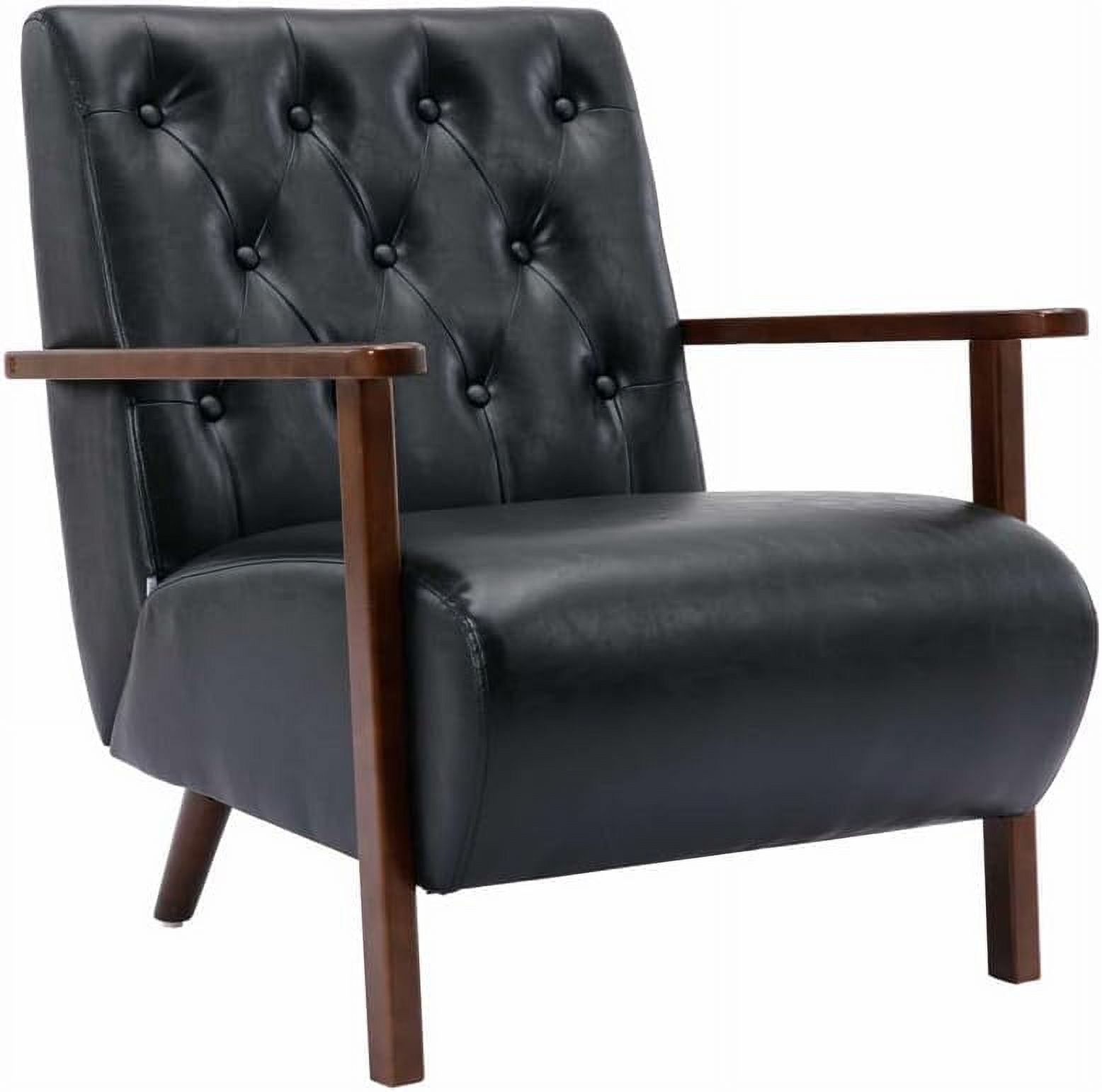Tabaray Mid Century Modern Accent Chairs, Thick Upholstered PU Leather ...