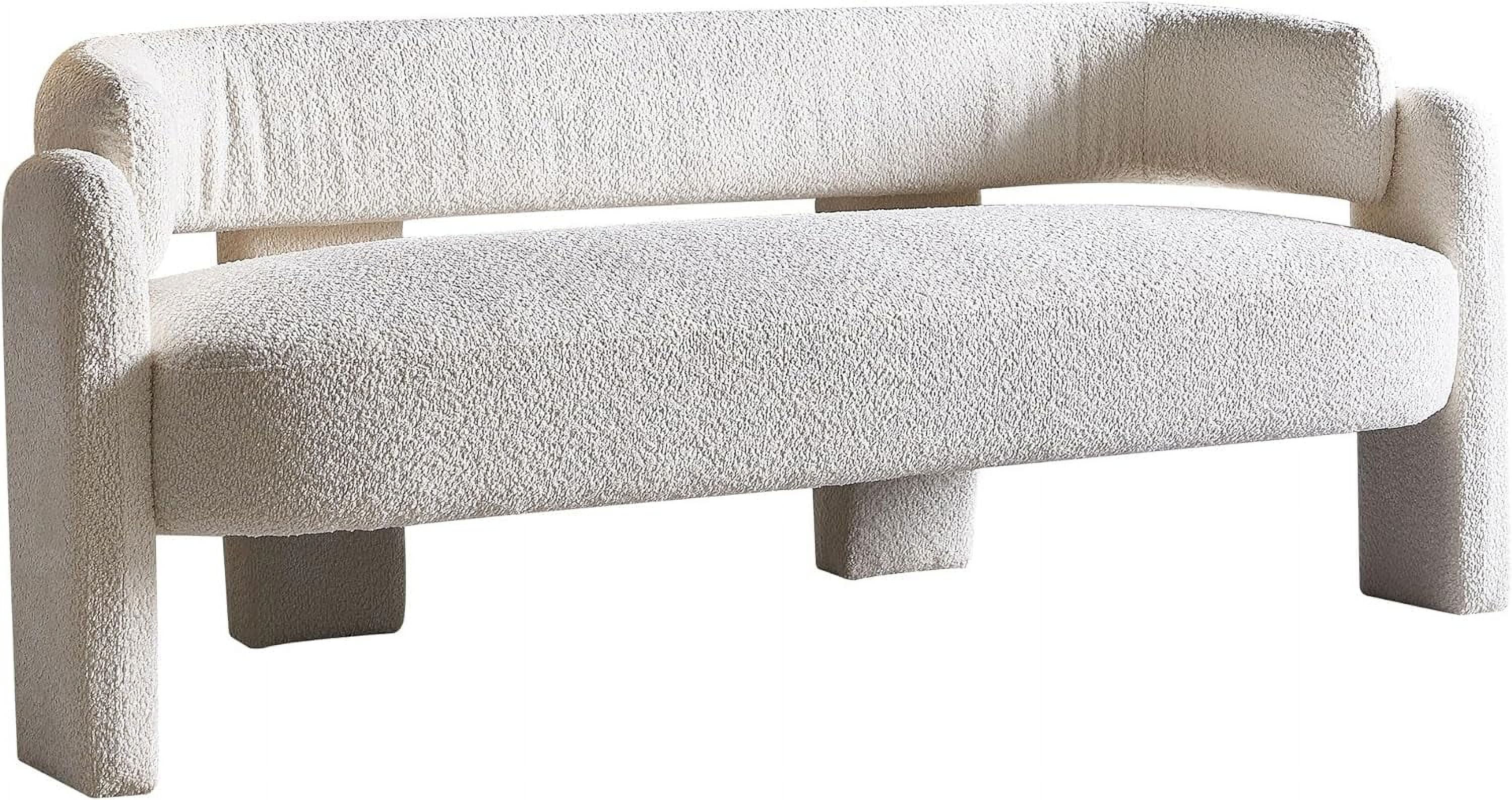 Tabaray Modern 3 Seat Curved Sofa, Upholstered Boucle Sofa Couch ...