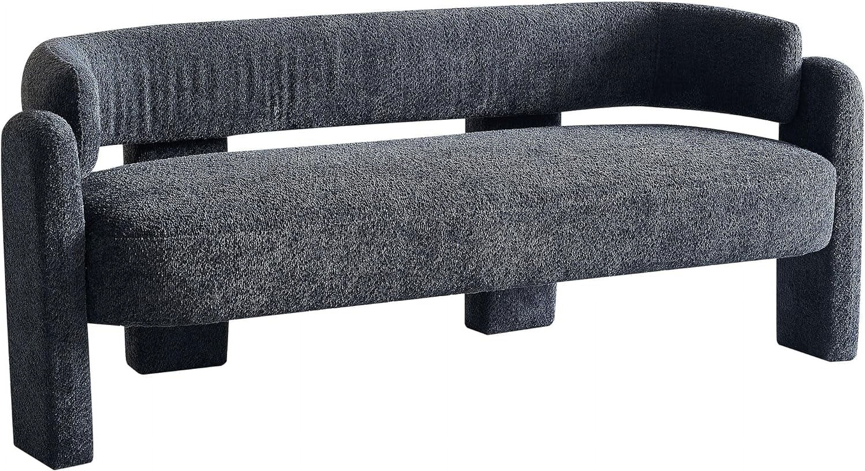 Tabaray Modern 3 Seat Curved Sofa, Upholstered Boucle Sofa Couch ...