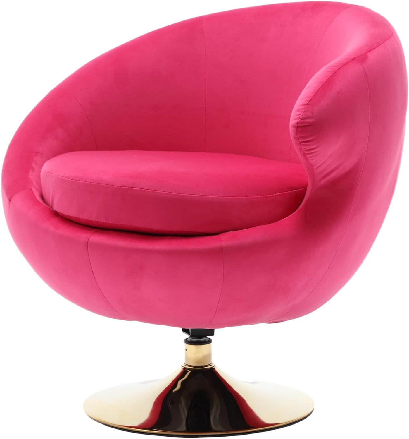 Tabaray Modern Round Swivel Chair, Hot Pink Velvet Accent Chair, 360 ...