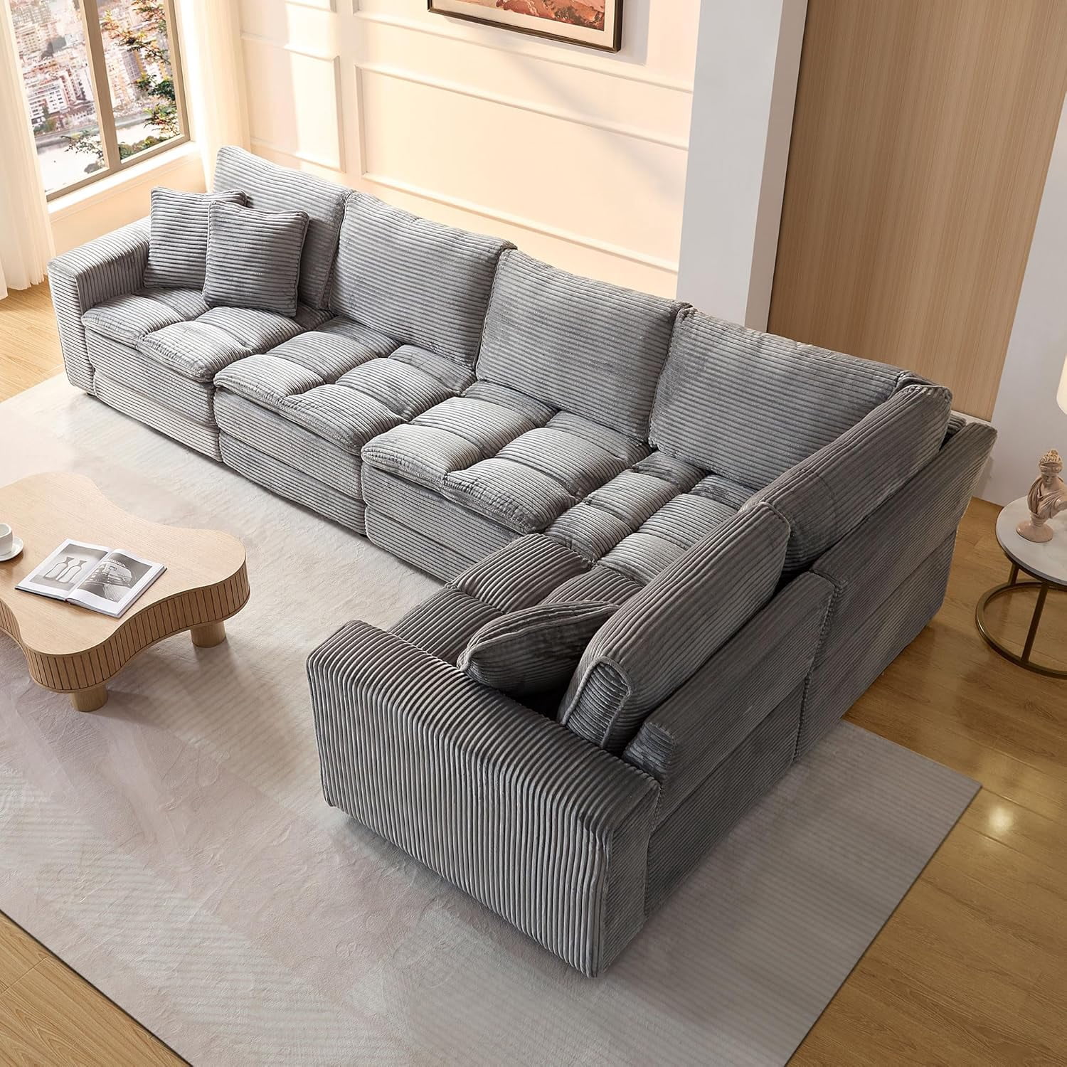 Tabaray Oversized Sectional Sofa Couch, I Shaped Modular Corner Couch ...