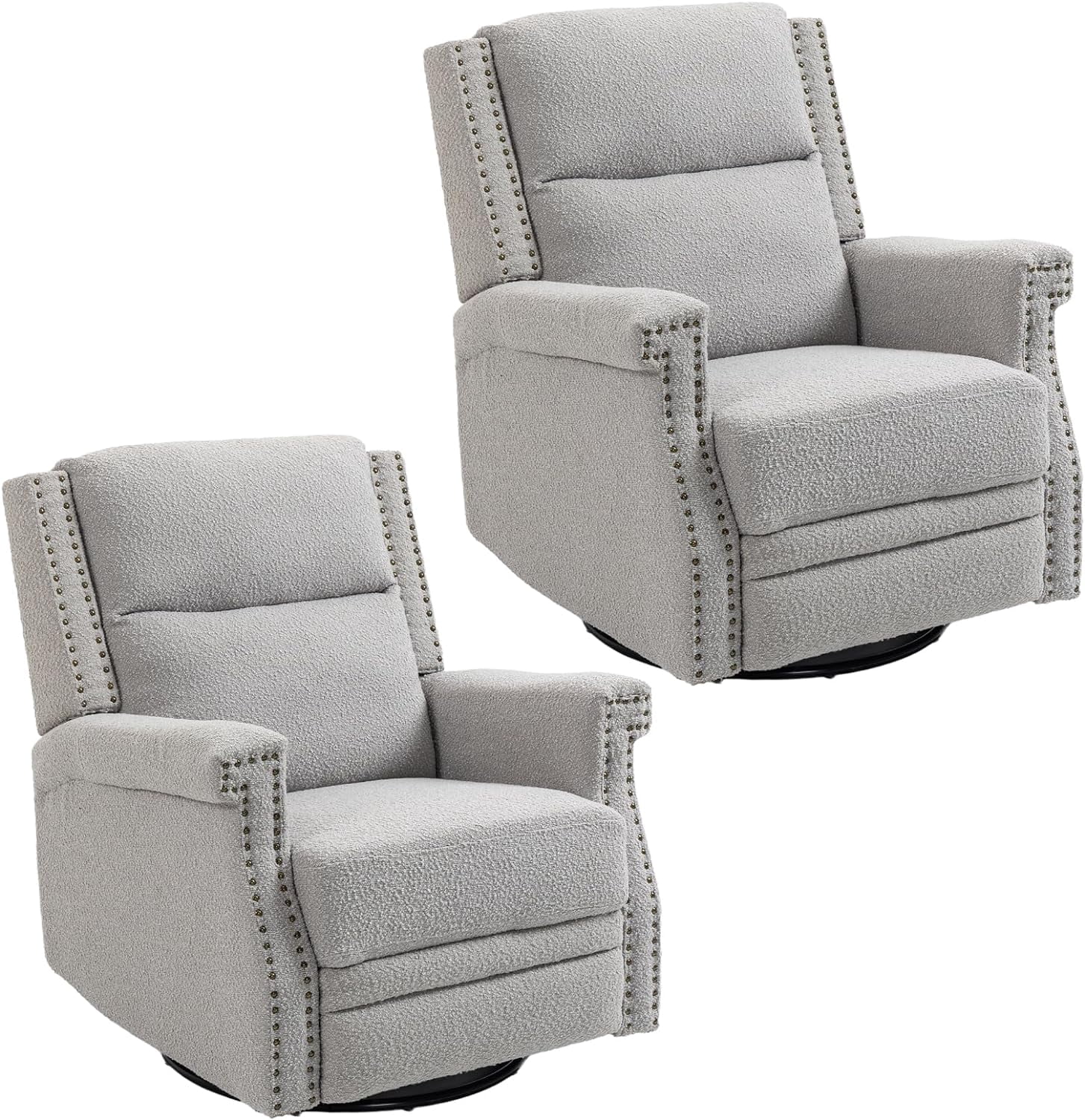 Tabaray Recliner Chair Set of 2, 360 Swivel Glider Chair, Nursery ...
