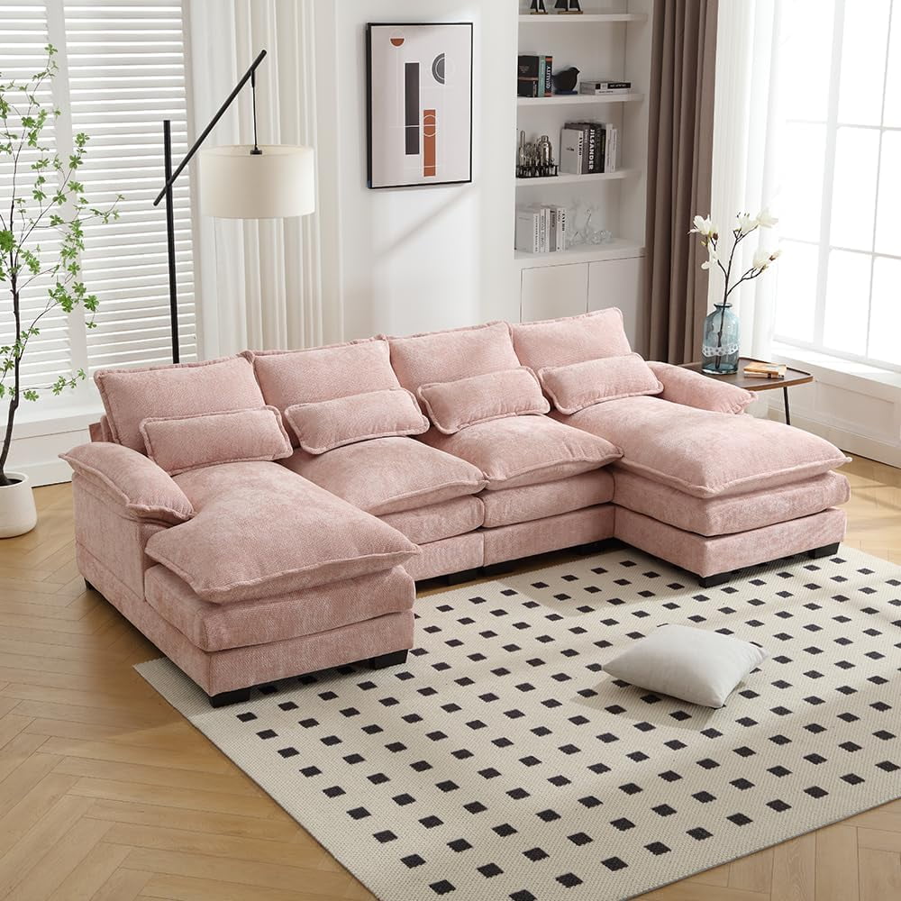 Tabaray Sectional Sofa Couch, 110.6" Modern Upholstered Modular Sofa for Living Room with Chaise ...