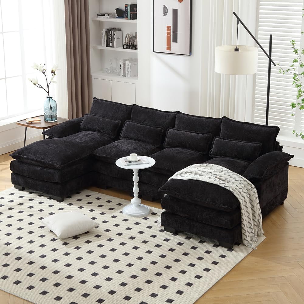 Tabaray Sectional Sofa Couch, 110.6" Modern Upholstered Modular Sofa for Living Room with Chaise ...