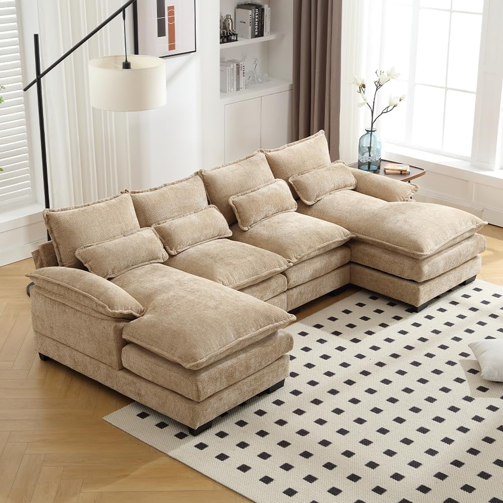 Tabaray Sectional Sofa Couch, 110.6" Modern Upholstered Modular Sofa for Living Room with Chaise ...