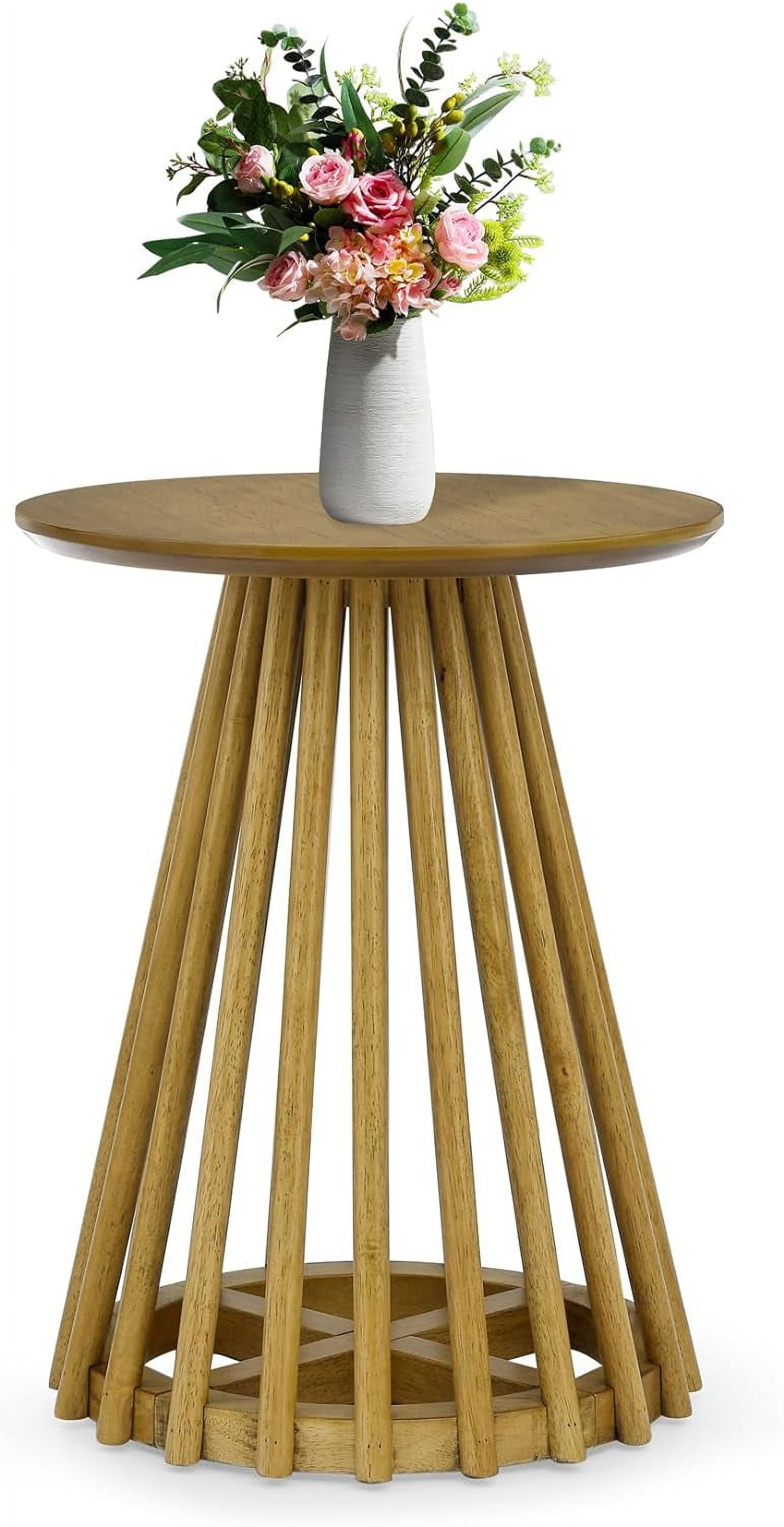 Tabaray Small Round Coffee Table, 15.7 Inch Modern Wood Side End Circle ...