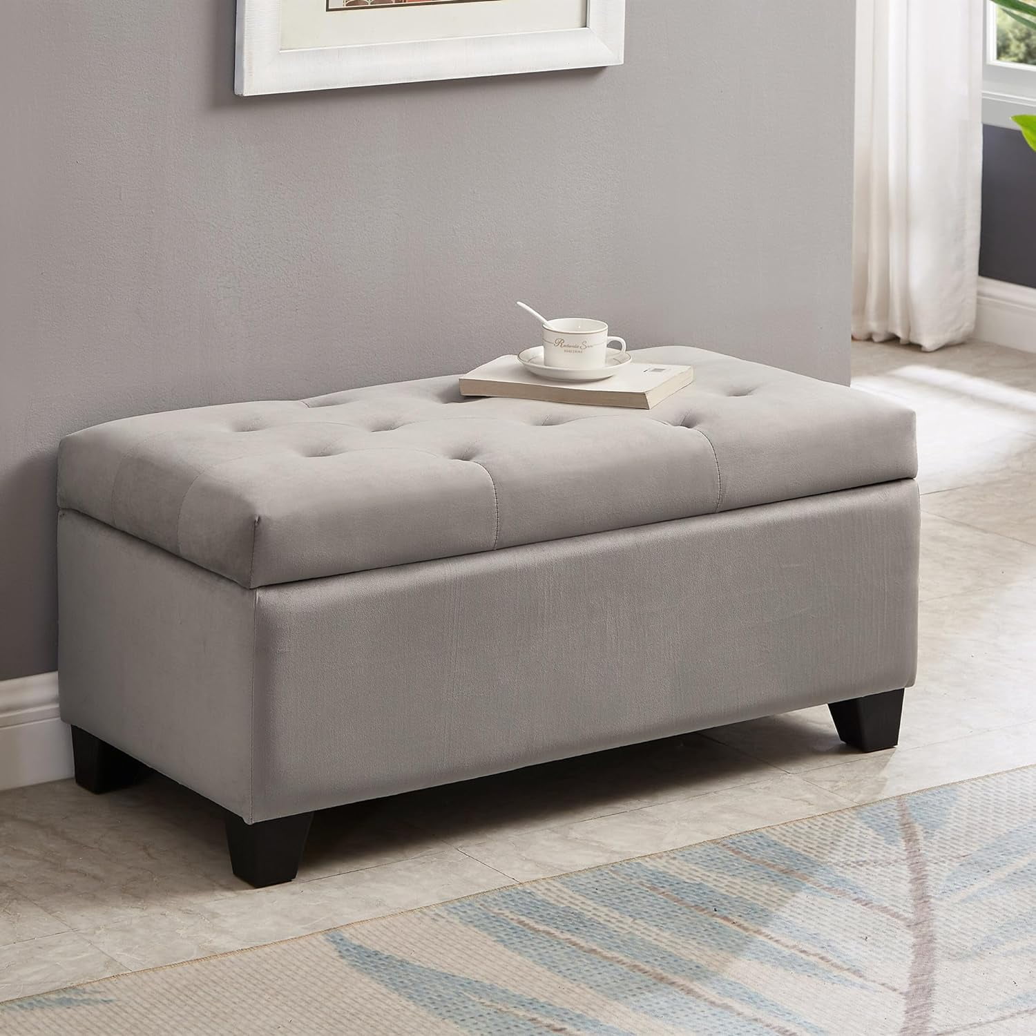 Tabaray Storage Bench, 35.5" Bed End Bench with Storage, Ottoman ...