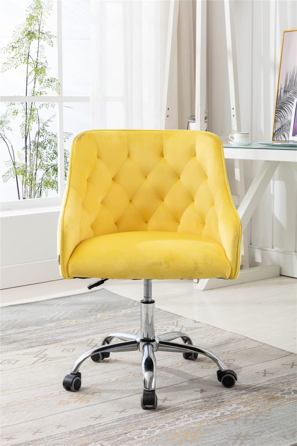 Tabaray Swivel Office Chair, Modern Computer Desk Chair with Metal Star ...