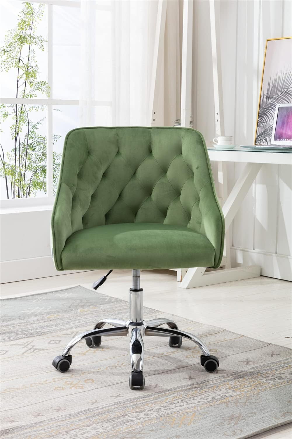 Tabaray Swivel Office Chair, Modern Computer Desk Chair with Metal Star ...