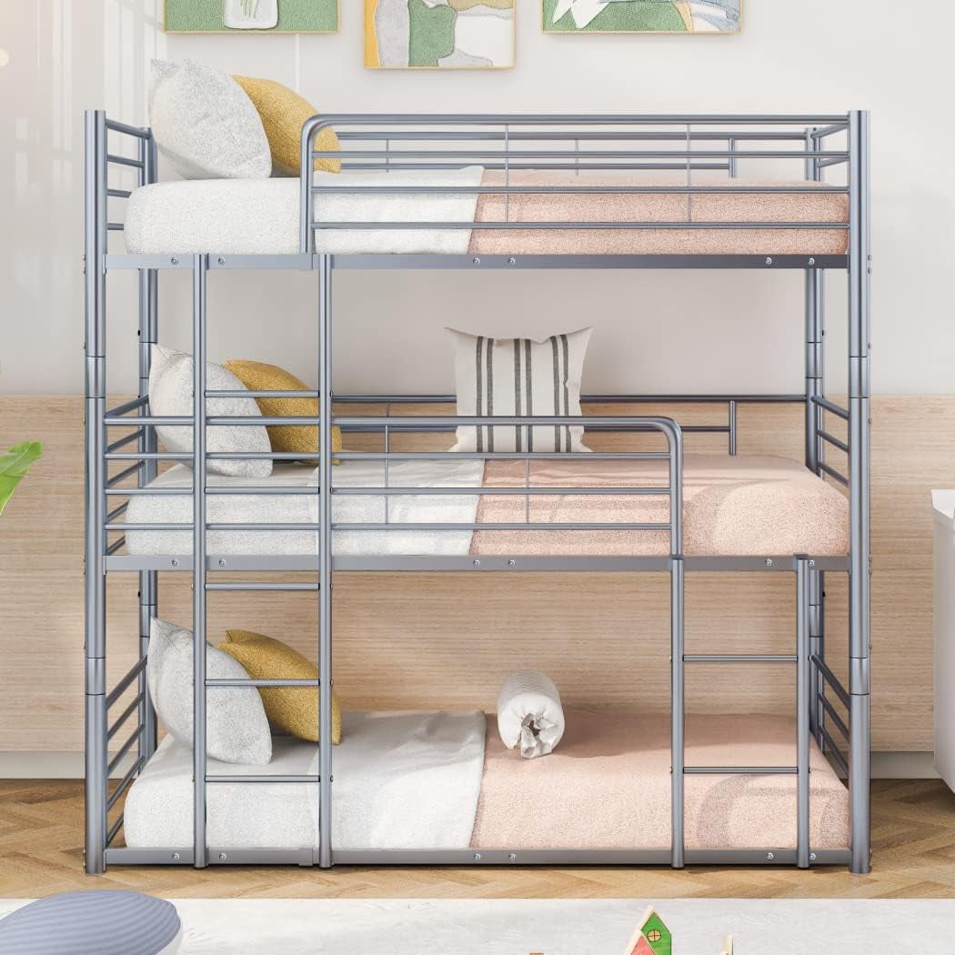 Tabaray Triple Bunk Beds for Kids Adults, Twin Over Twin Over Twin ...