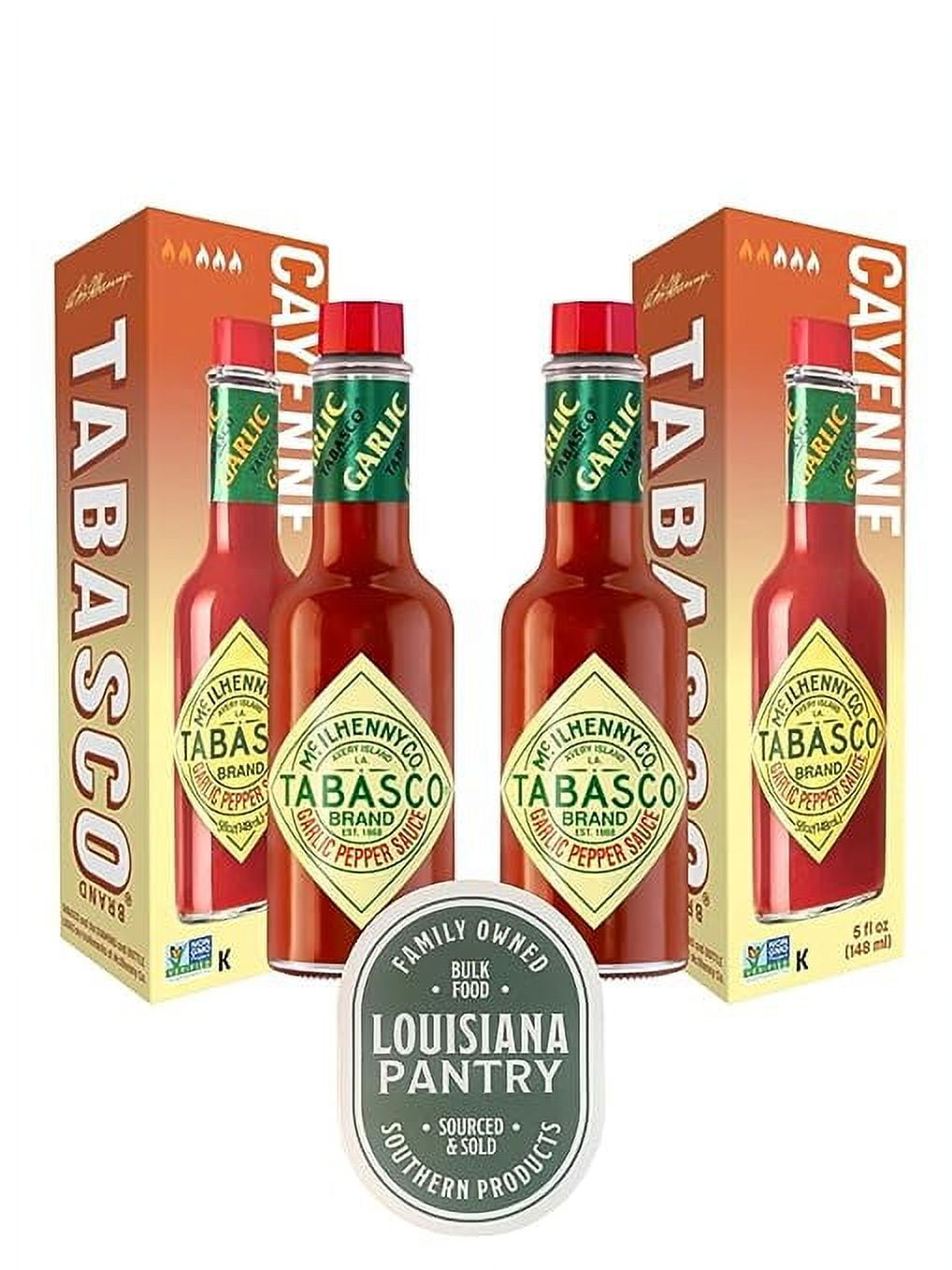 Tabasco 2 Pack Hot Sauce 5 oz Bottle Bundled by Louisiana Pantry ...