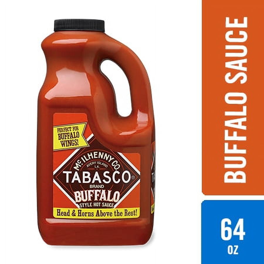 Tabasco Buffalo Style Hot Sauce, 64 oz Regular Half Gallon Jug, Gluten ...