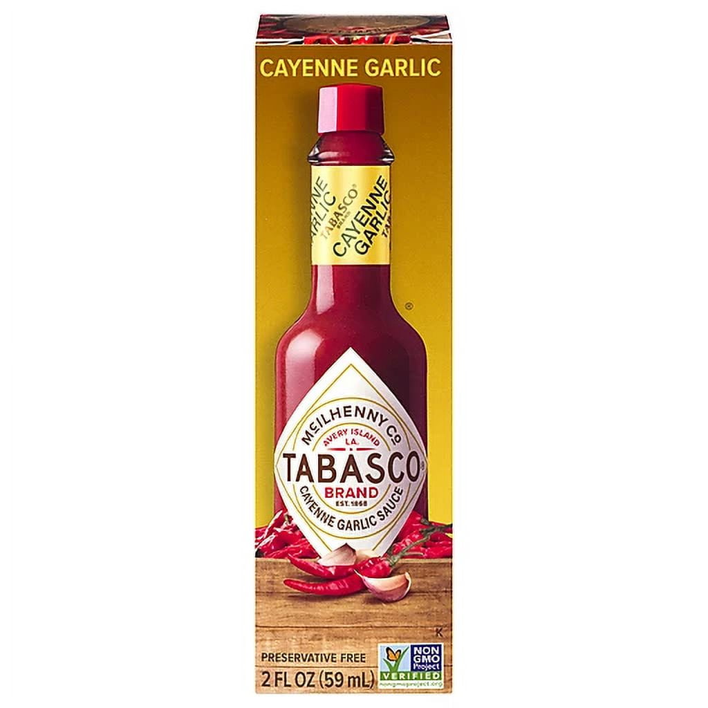 Tabasco Spicy Cayenne Garlic Sauce, 2.0 Oz (2 pack) - Walmart.com