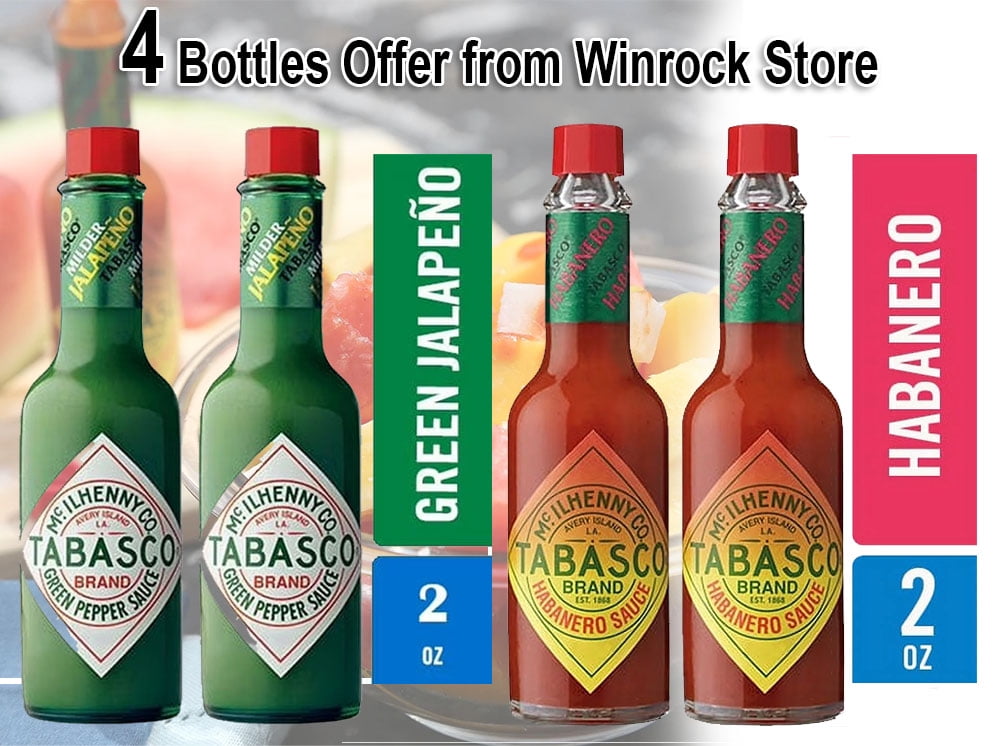 Tabasco Habanero Pepper Sauce 2 oz AND TABASCO BRAND Green Jalapeno ...