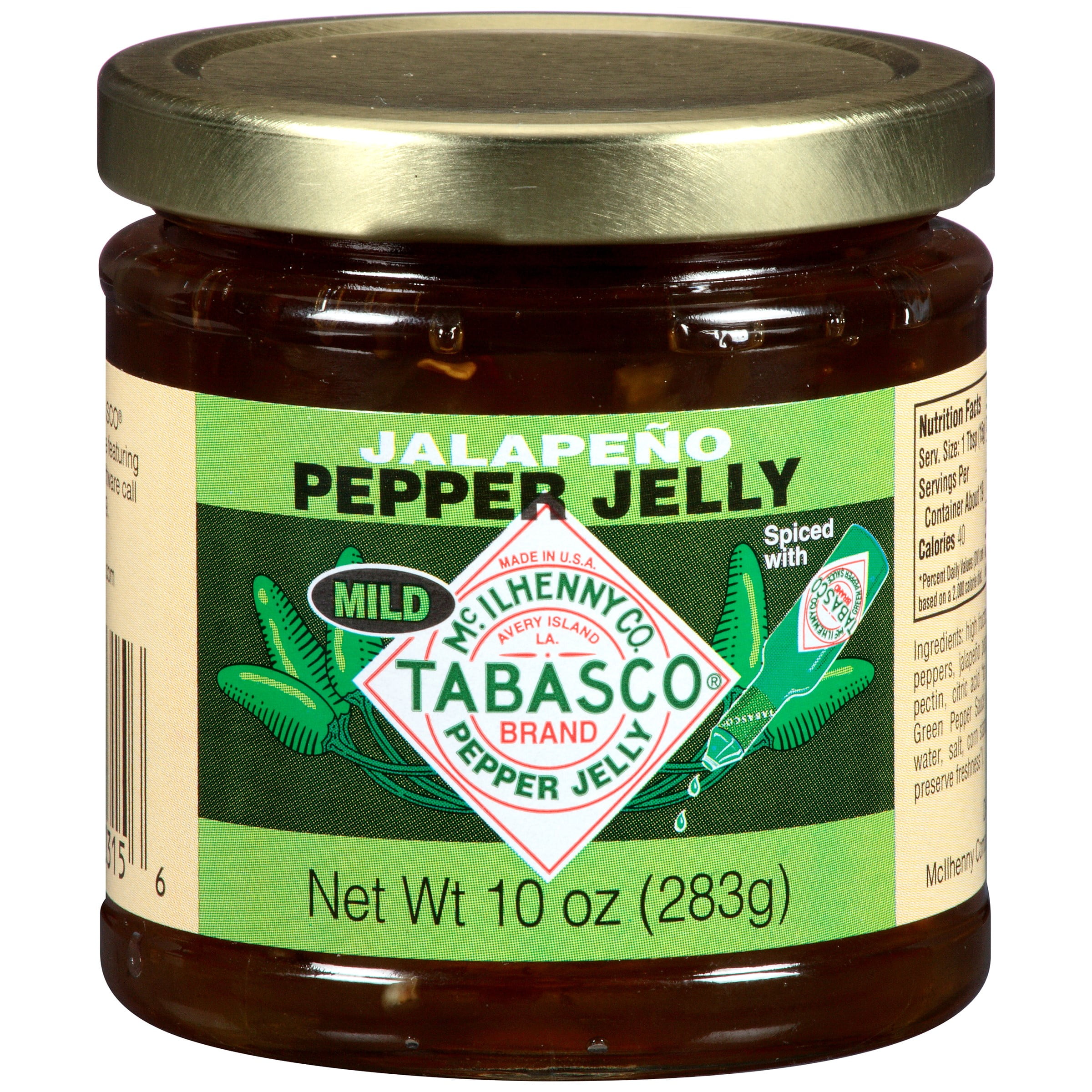 Tabasco Jalapeno Pepper Jelly, Mild, 10 oz, Regular Thick Glass Jar ...