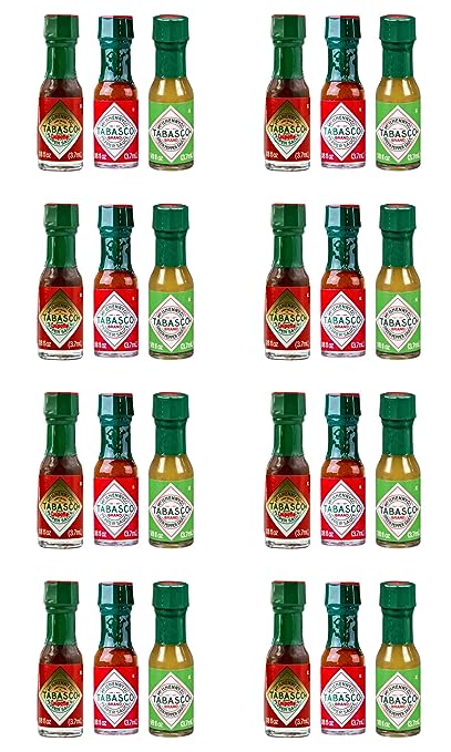 Tabasco Mini 1/8th Ounce Sauce Bundled by Louisiana Pantry (3 Flavor ...