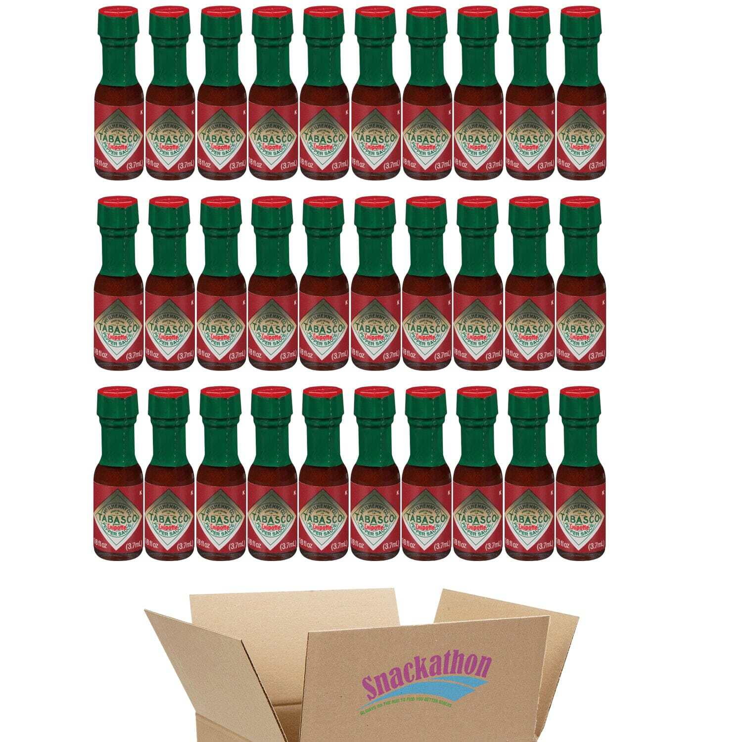Tabasco Miniature Chipotle Pepper Hot Sauce Bottles, 1/8 Ounce each ...