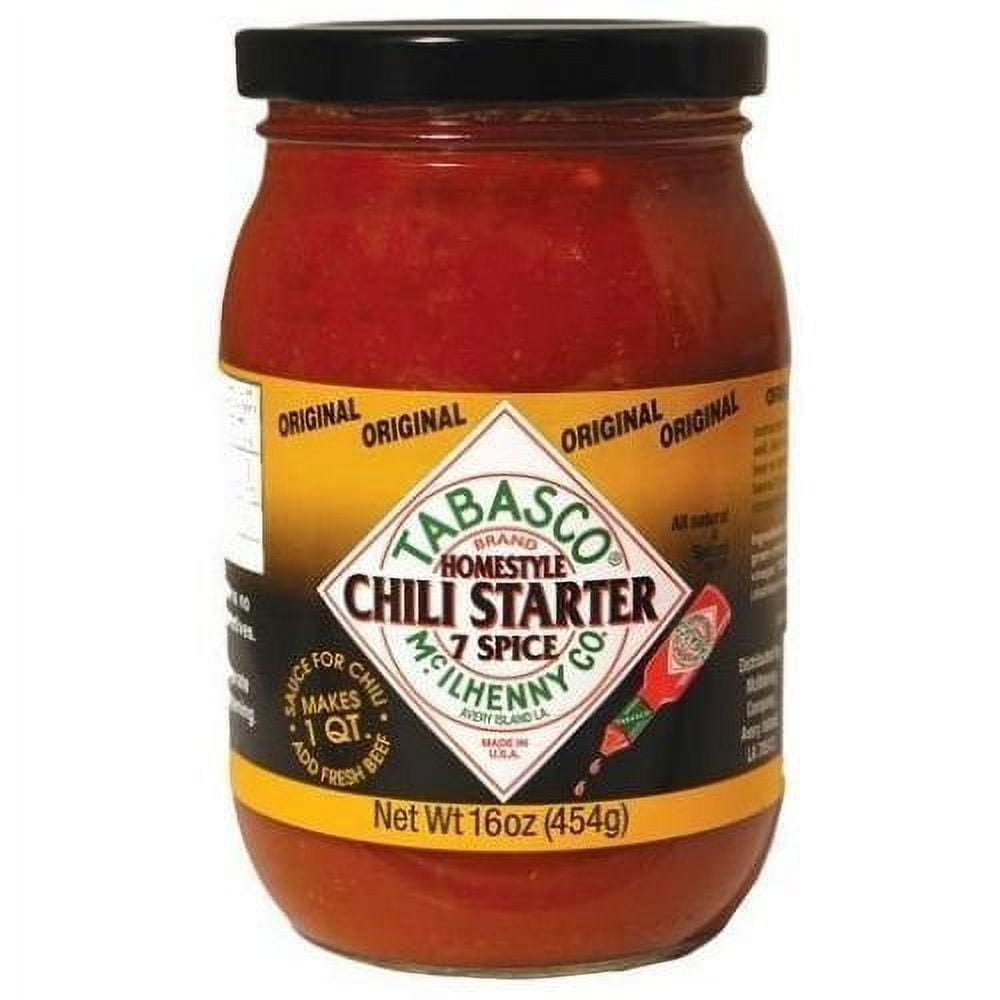 Tabasco Brand Homestyle Chili Starter, 7 Spice, 16 oz, Chili Food, Pack ...