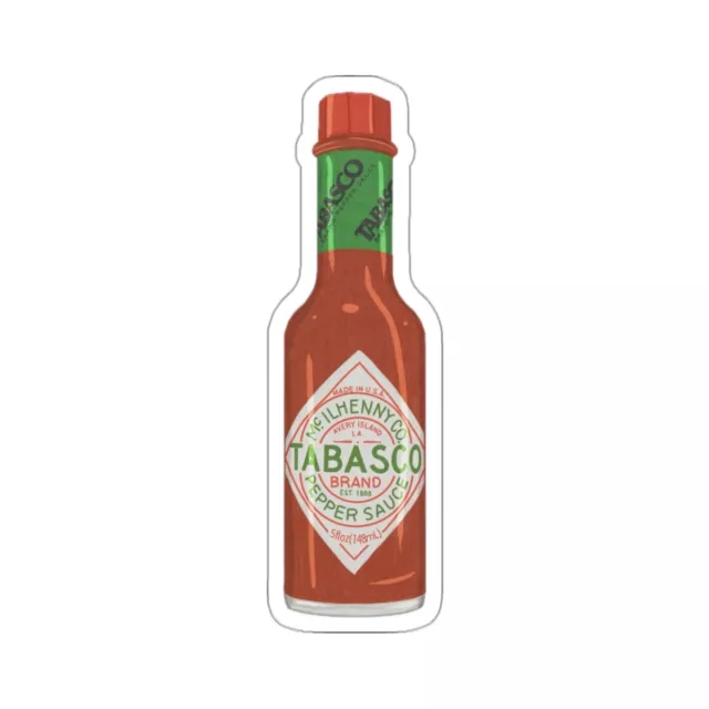 Tabasco Spicy Chili Hot Sauce Bottle Illustration Sticker Vinyl Decal ...